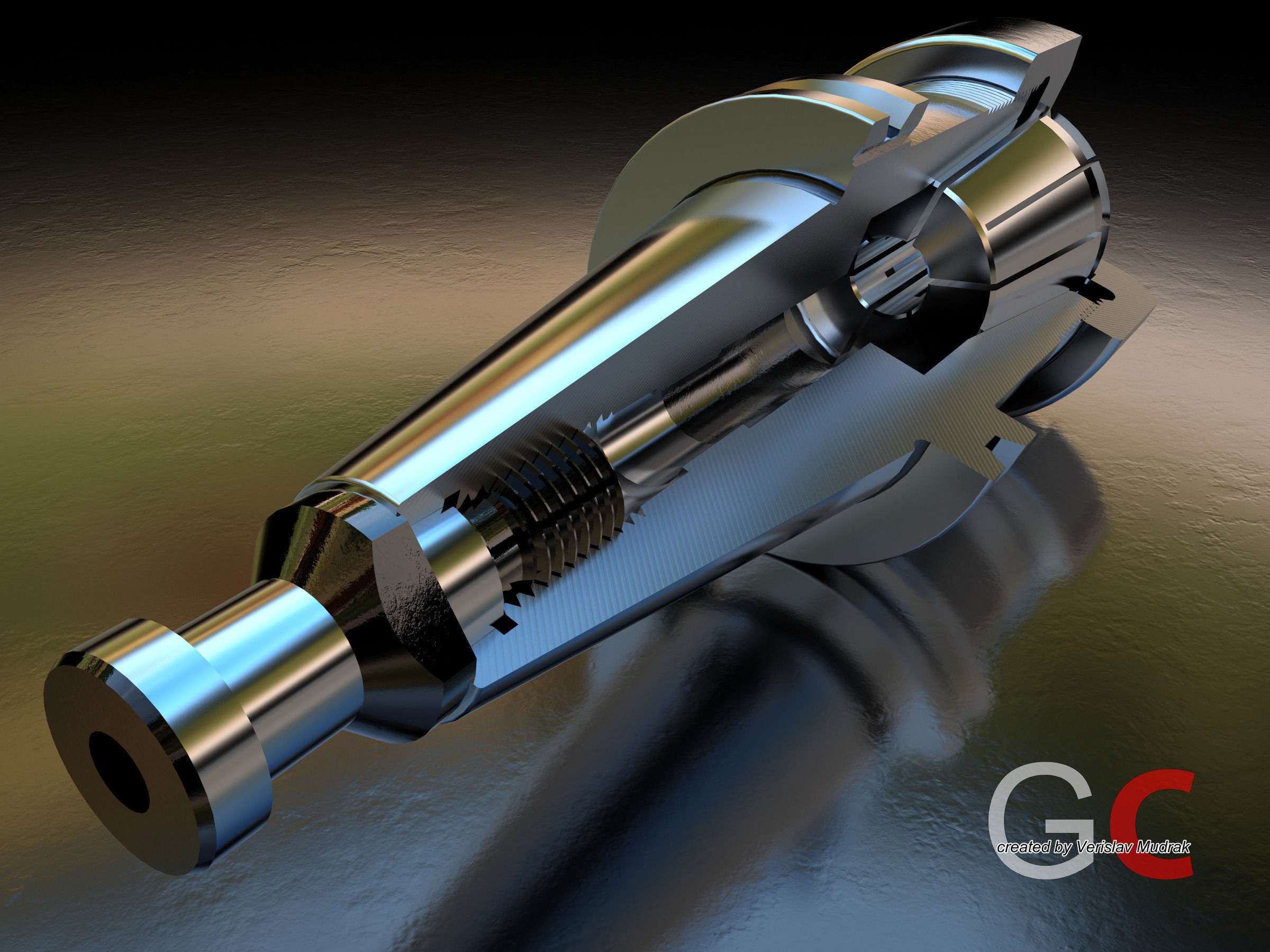 Collet chuck ER40 free 3D model | CGTrader