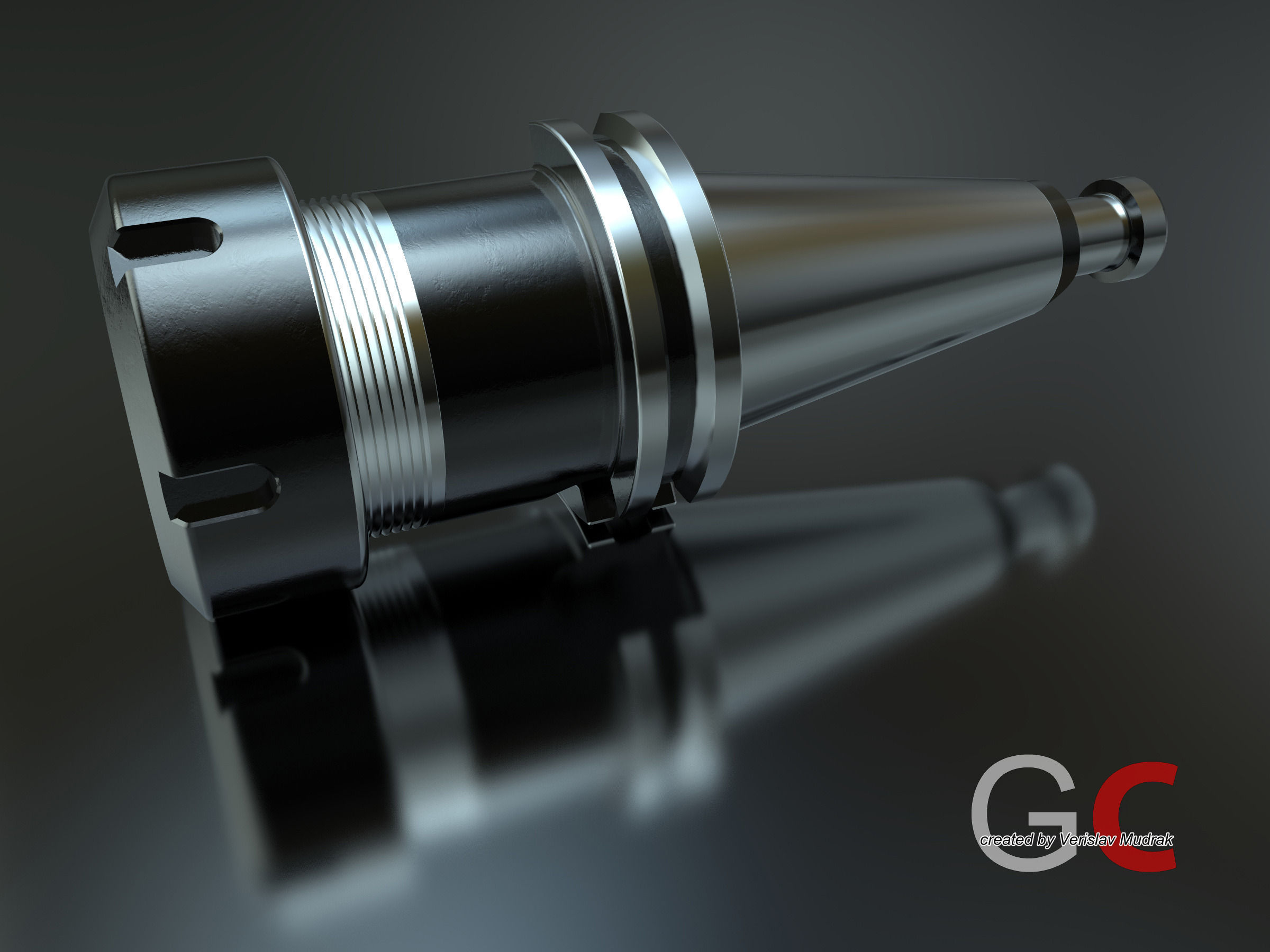 Collet chuck ER40 free 3D model | CGTrader