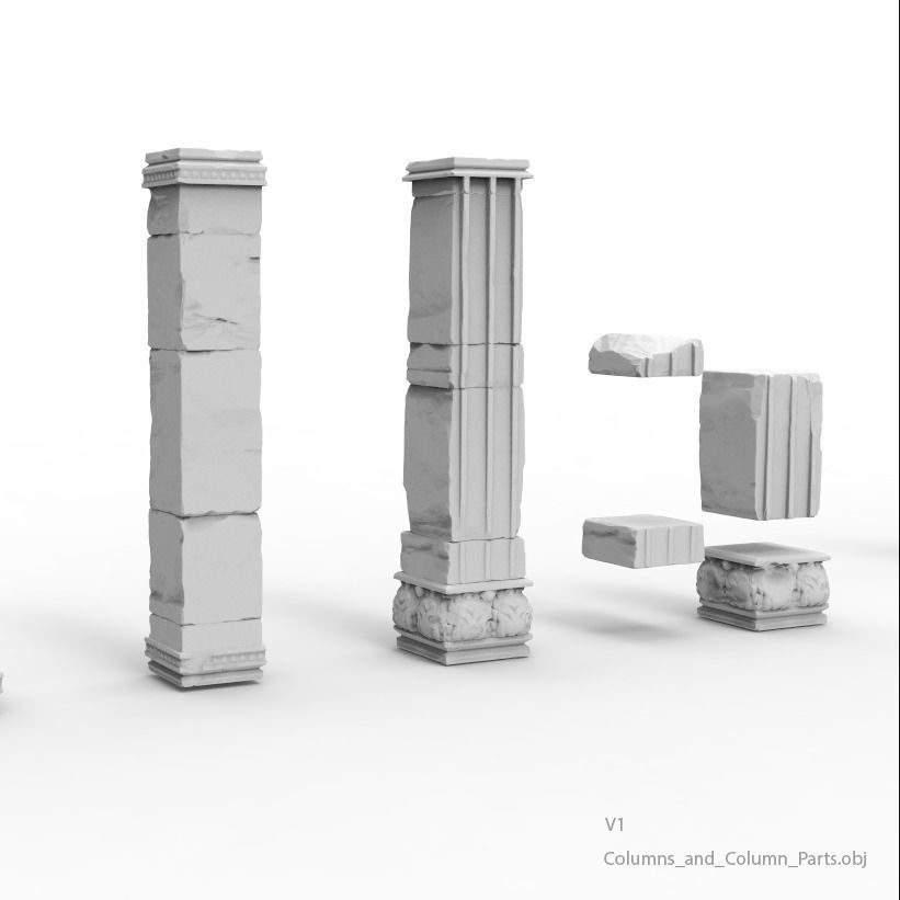 Ancient Temple Ruins High Poly Objects 3D model | CGTrader