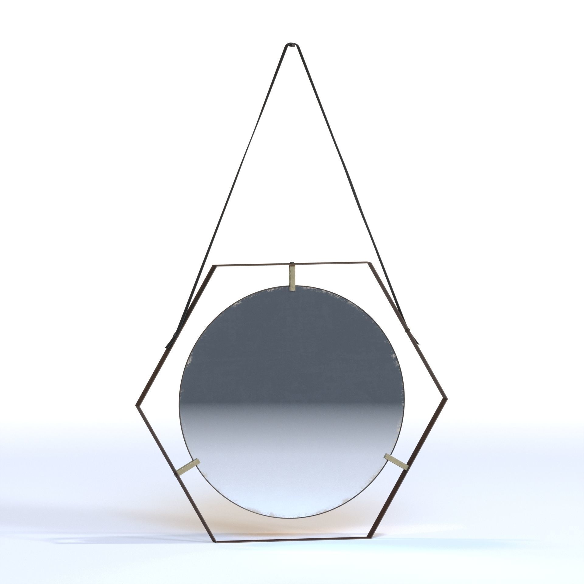 Hexagonal 50s Mirrors 3D model | CGTrader