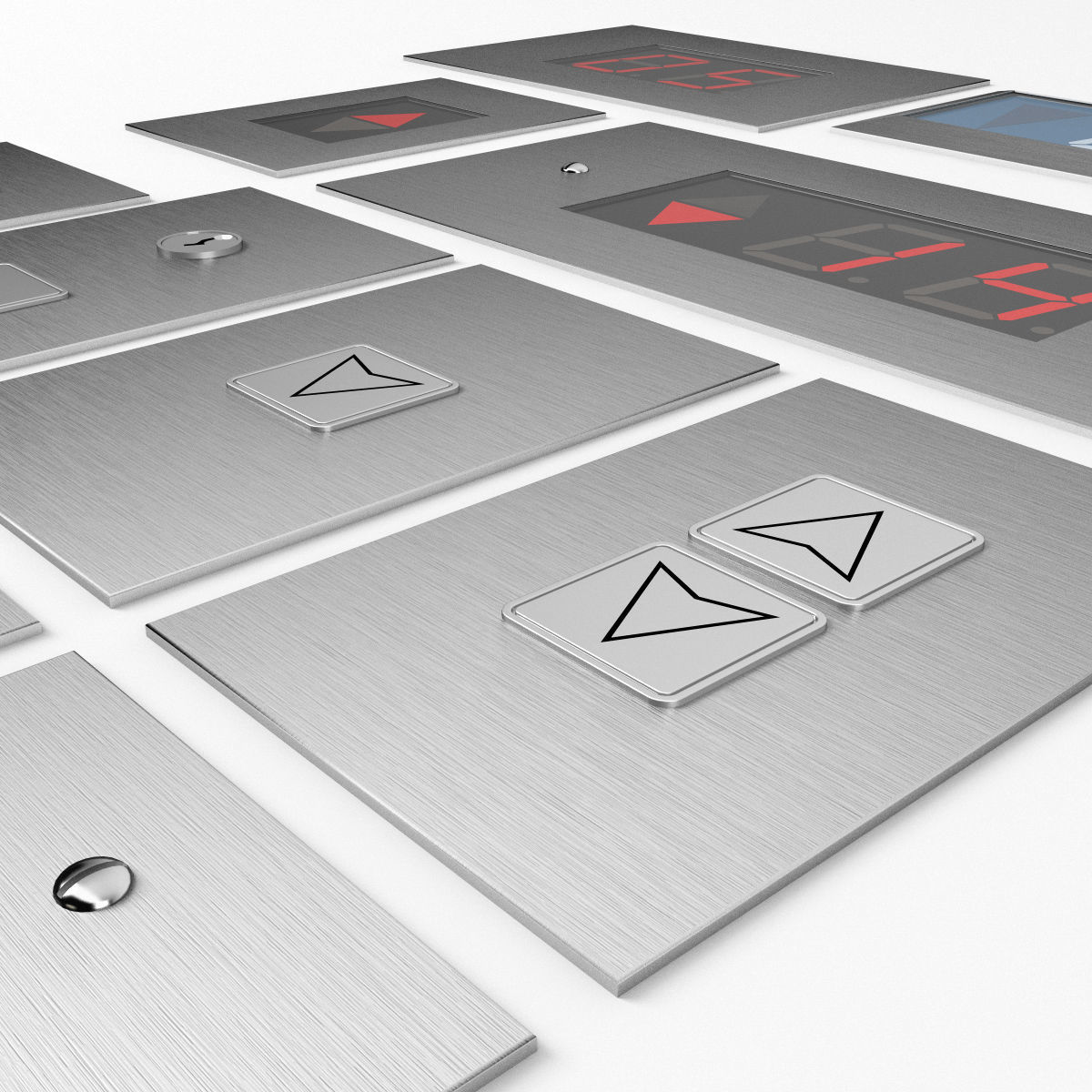 3D model Elevator Control Panels Collection with LED displays kit bash ...