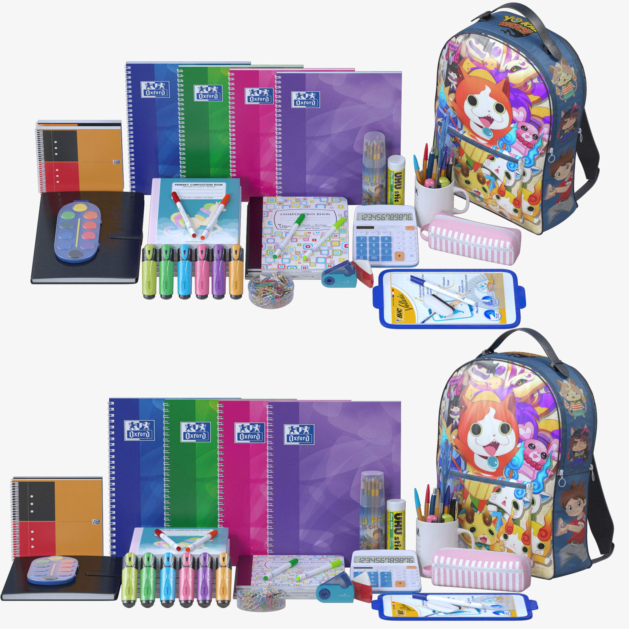 school supplies 3D model | CGTrader