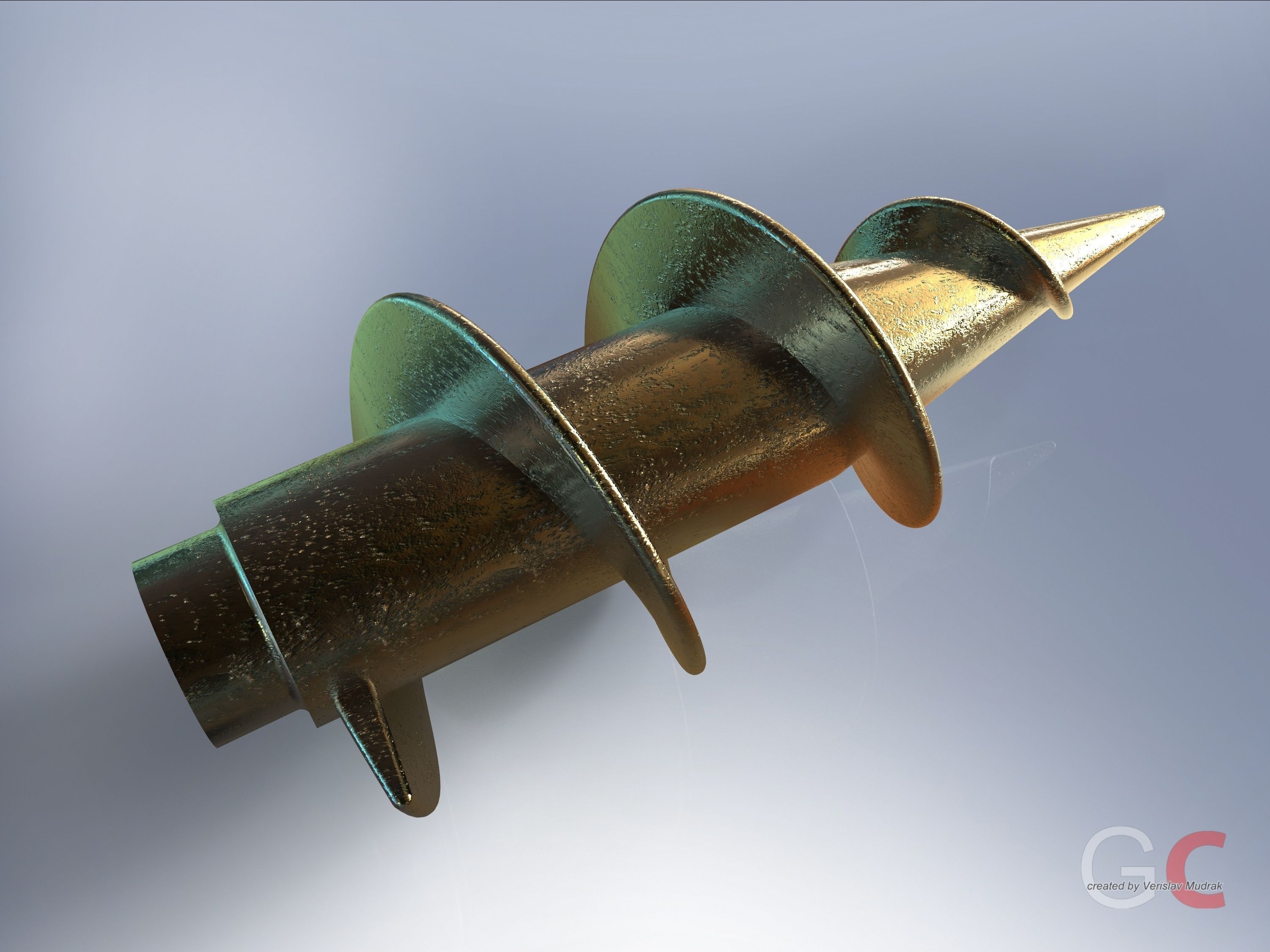 Cast tip for screw piles S2 free 3D model | CGTrader
