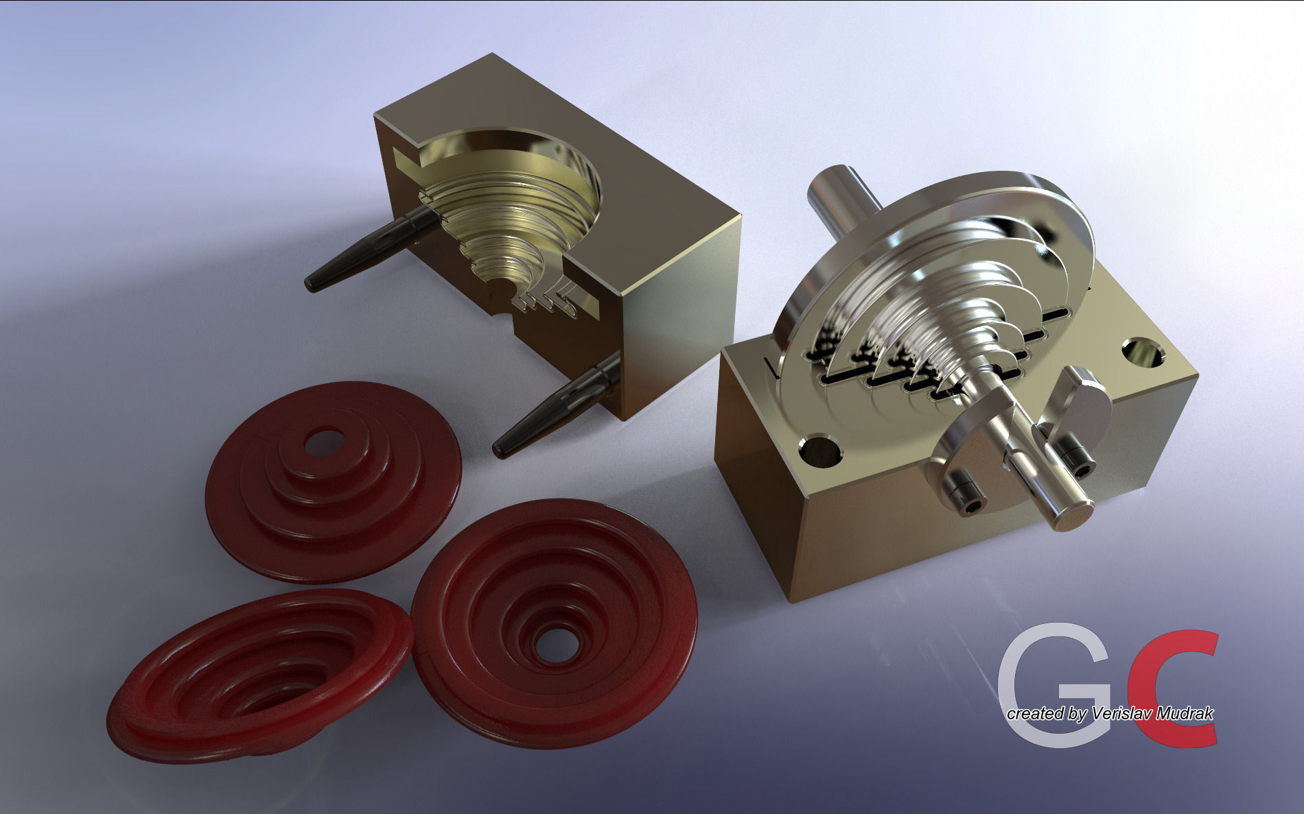 Compression mold tool NBR01 free 3D model | CGTrader