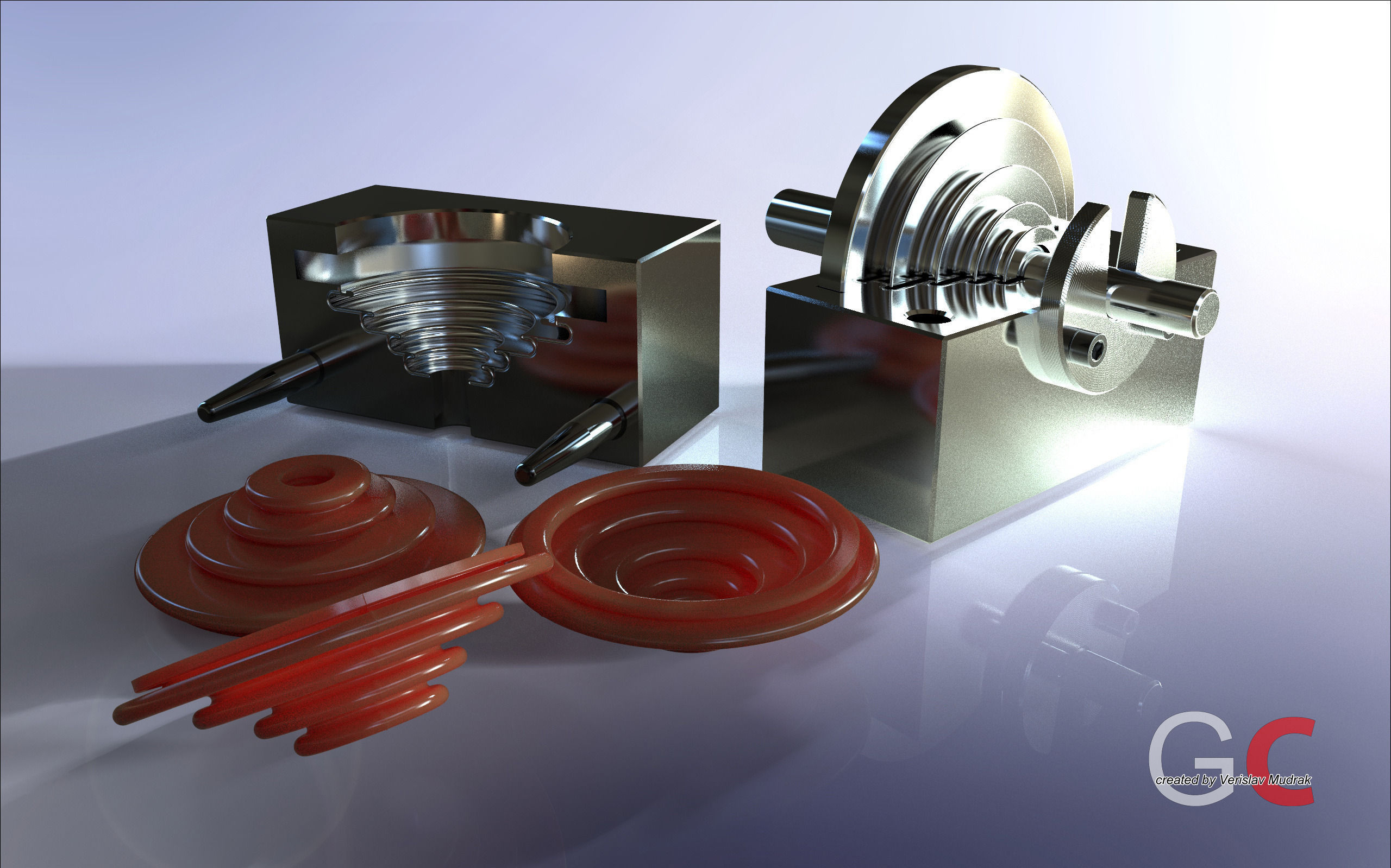 Compression mold tool NBR01 free 3D model | CGTrader