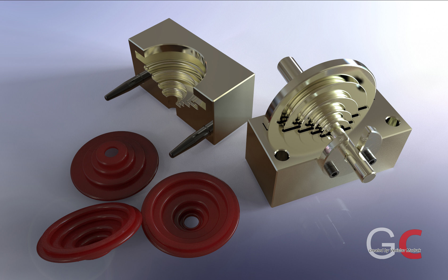 Compression mold tool NBR01 free 3D model | CGTrader