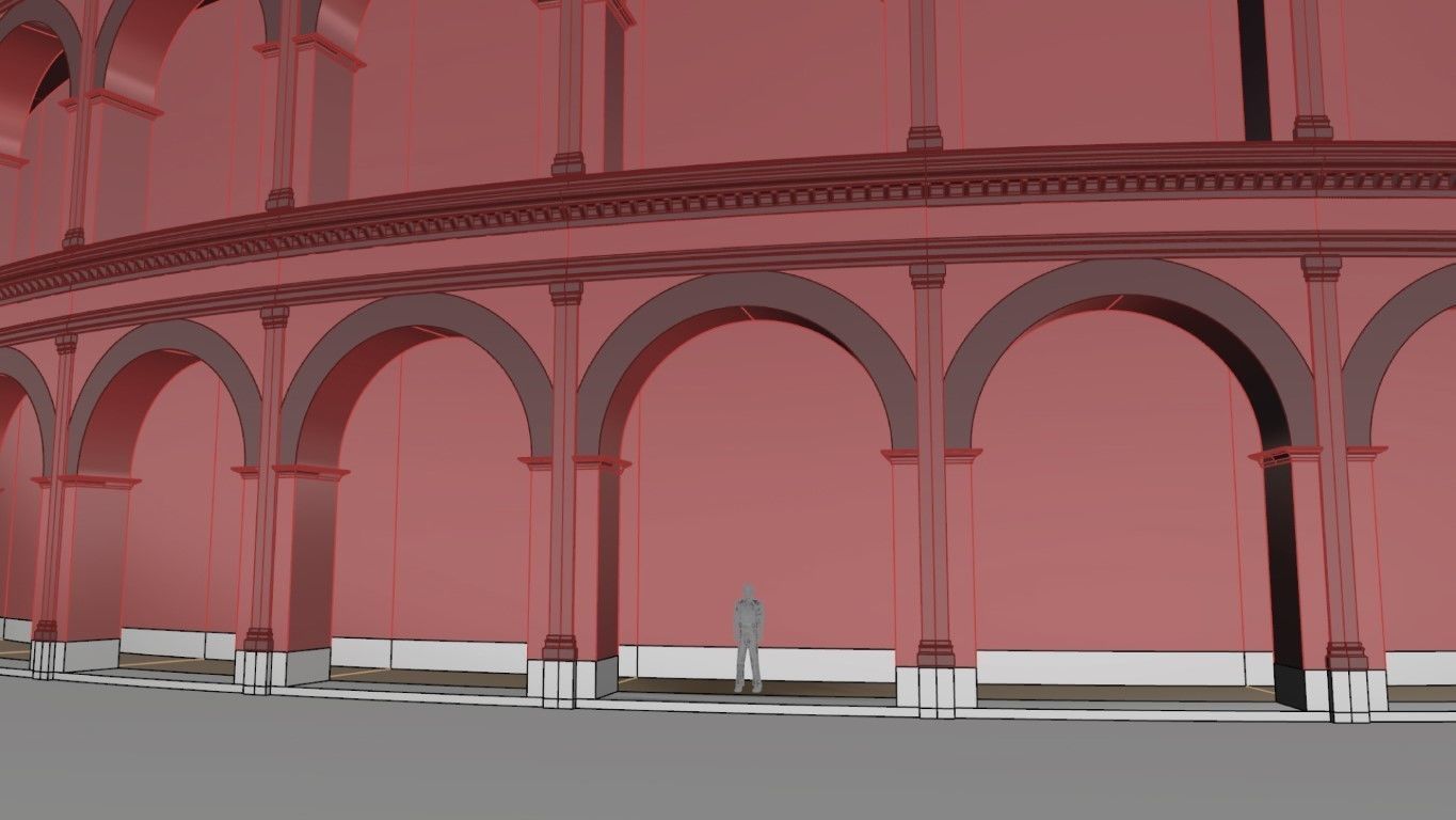 Roman coliseum like structure brick and concrete architecture 3D model ...