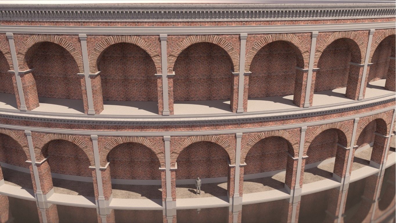 Roman coliseum like structure brick and concrete architecture 3D model ...