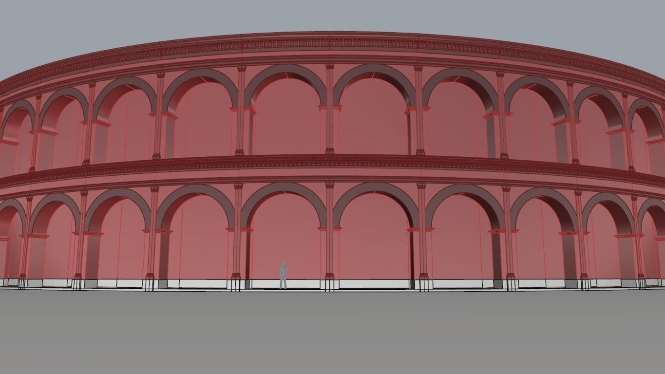 Roman coliseum like structure brick and concrete architecture 3D model ...