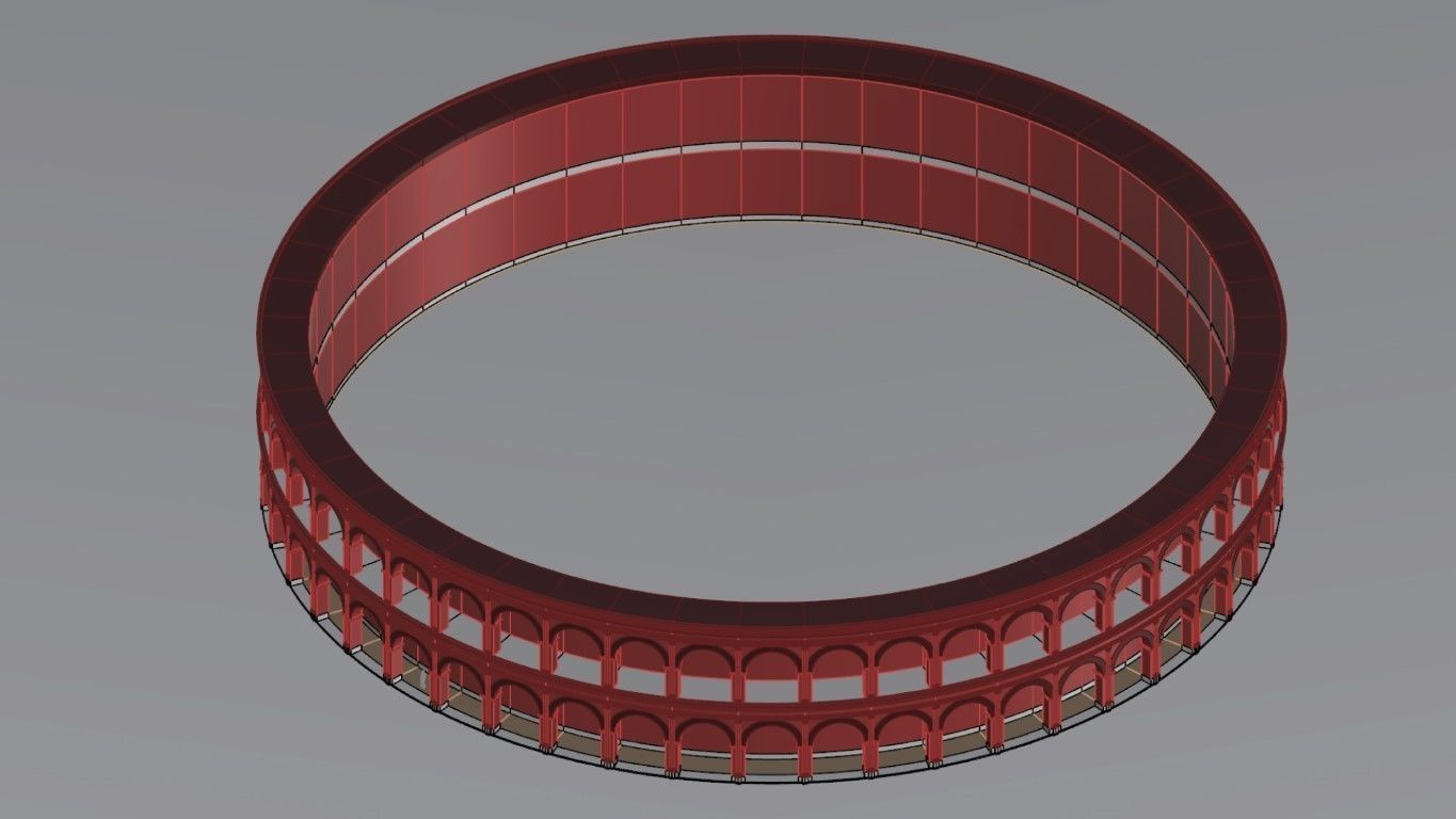 Roman coliseum like structure brick and concrete architecture 3D model ...