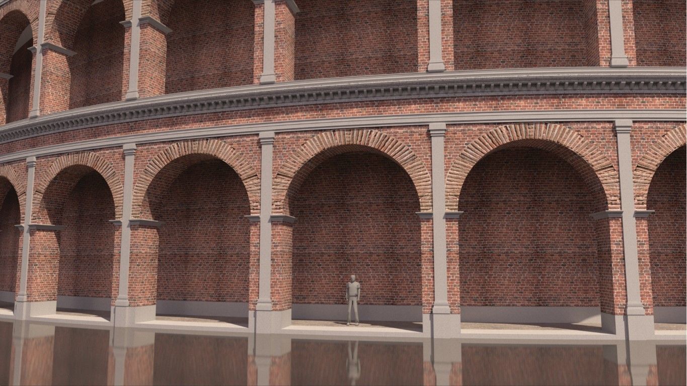 Roman coliseum like structure brick and concrete architecture 3D model ...