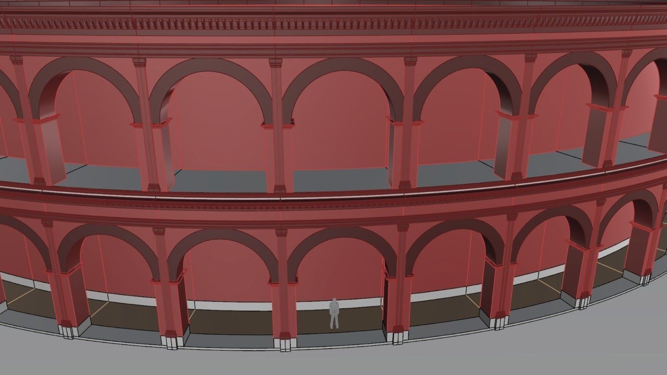 Roman coliseum like structure brick and concrete architecture 3D model ...