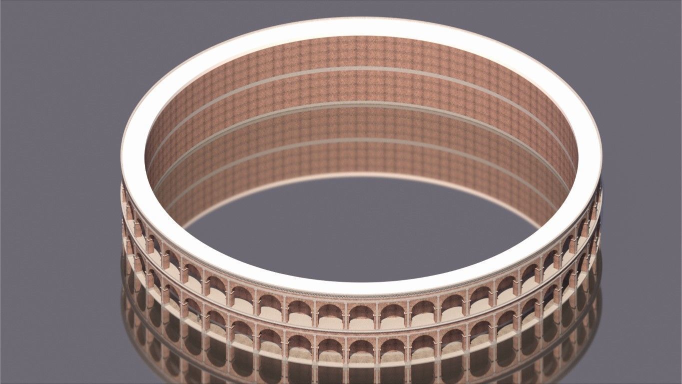 Roman coliseum like structure brick and concrete architecture 3D model ...