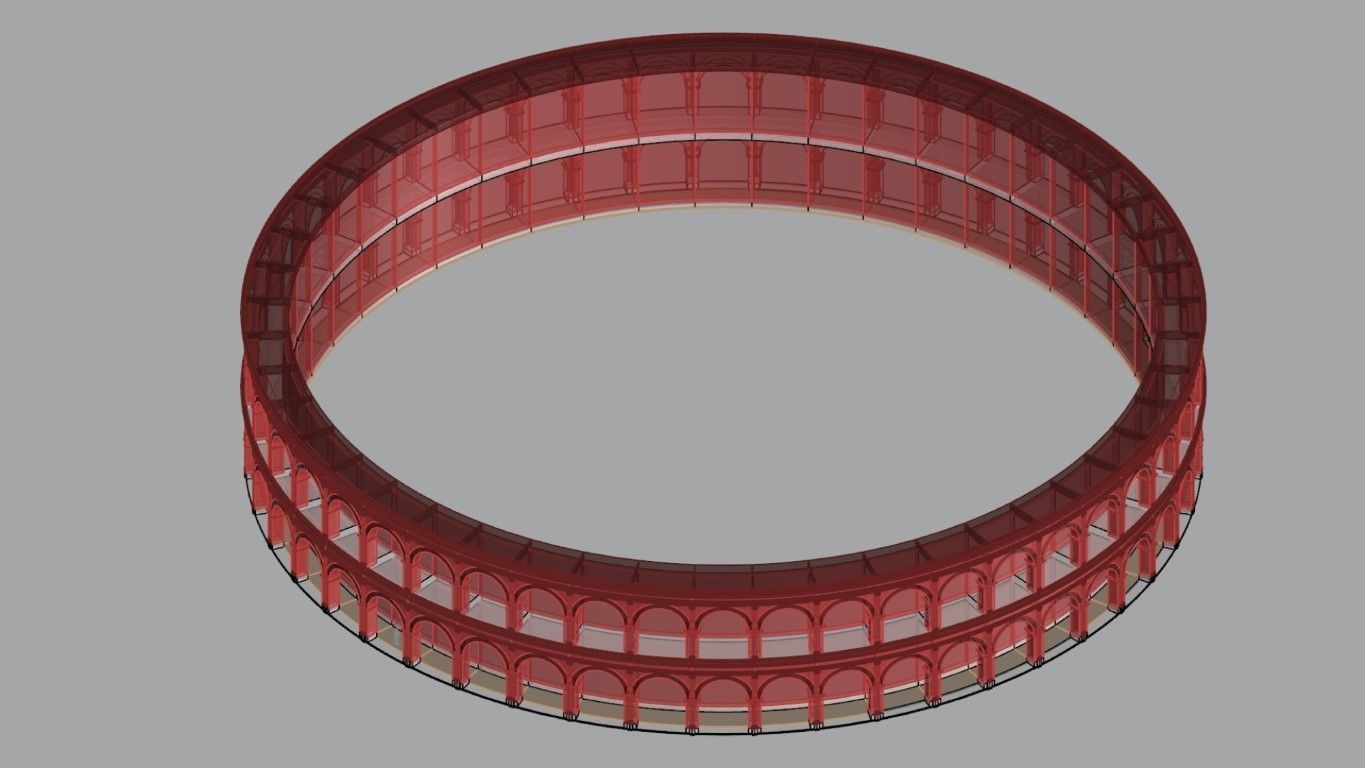 Roman coliseum like structure brick and concrete architecture 3D model ...