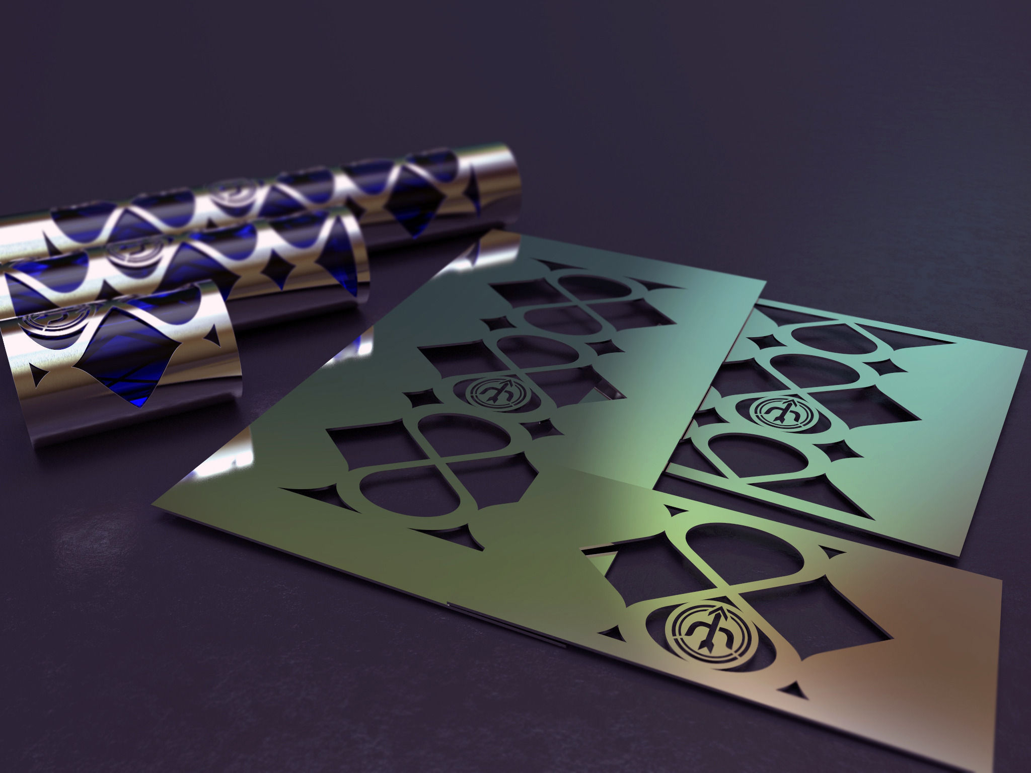 Infinity pair of brass tubes free 3D model | CGTrader