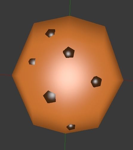 Low Poly Cookie orange ball with holes in it free VR / AR / low-poly 3D ...