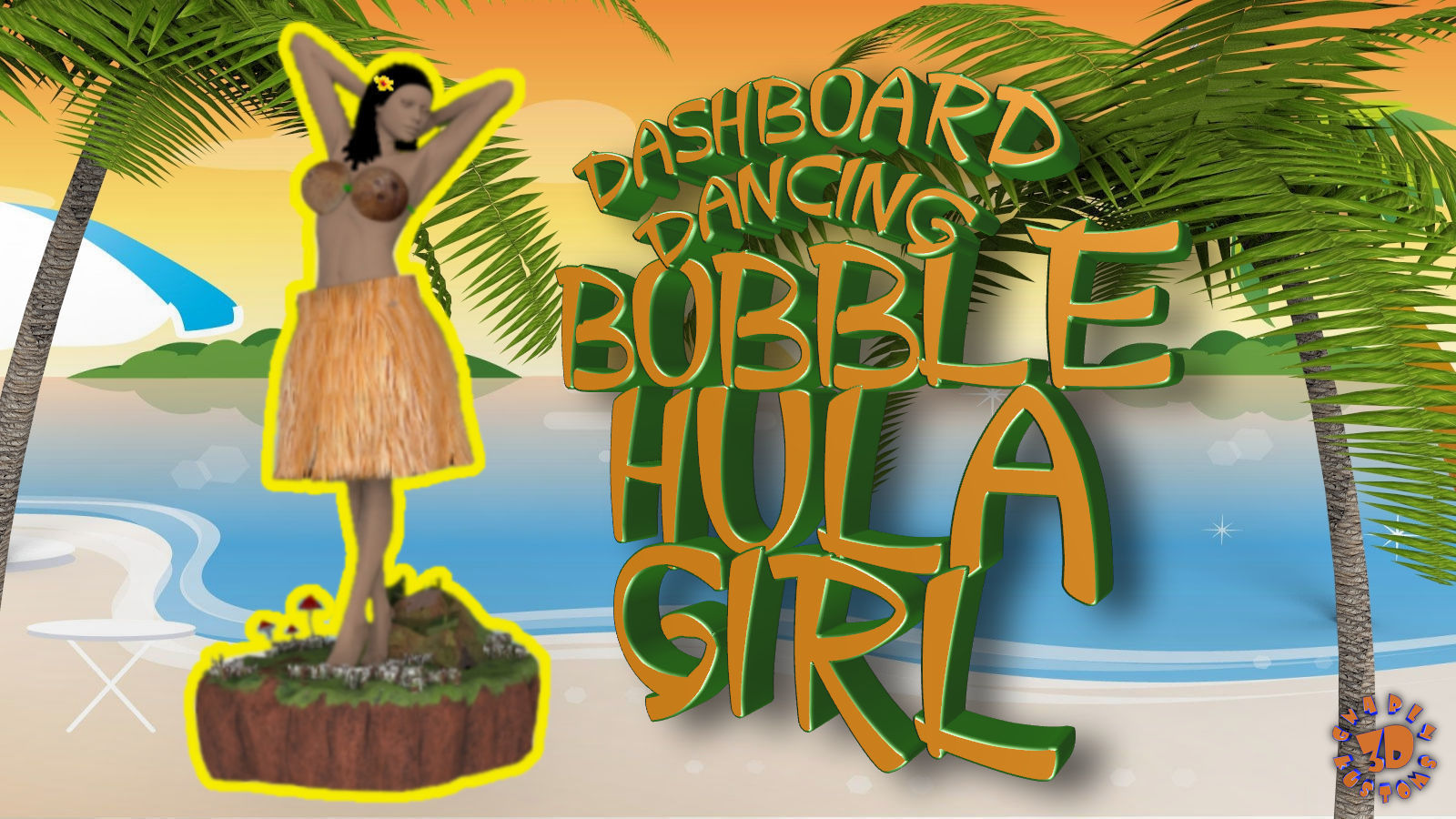 Dashboard Dancing Bobble Hula Girl 3D model 3D printable | CGTrader