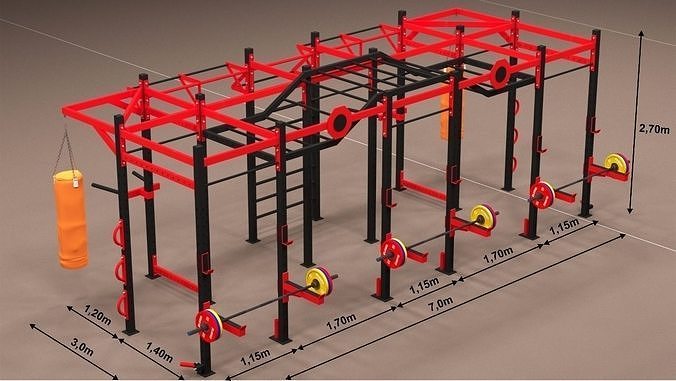 Crossfit Mural gym - gym design -dwg dxf pdf model 3D model | CGTrader
