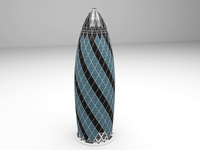 gherkin tower 3D model | CGTrader