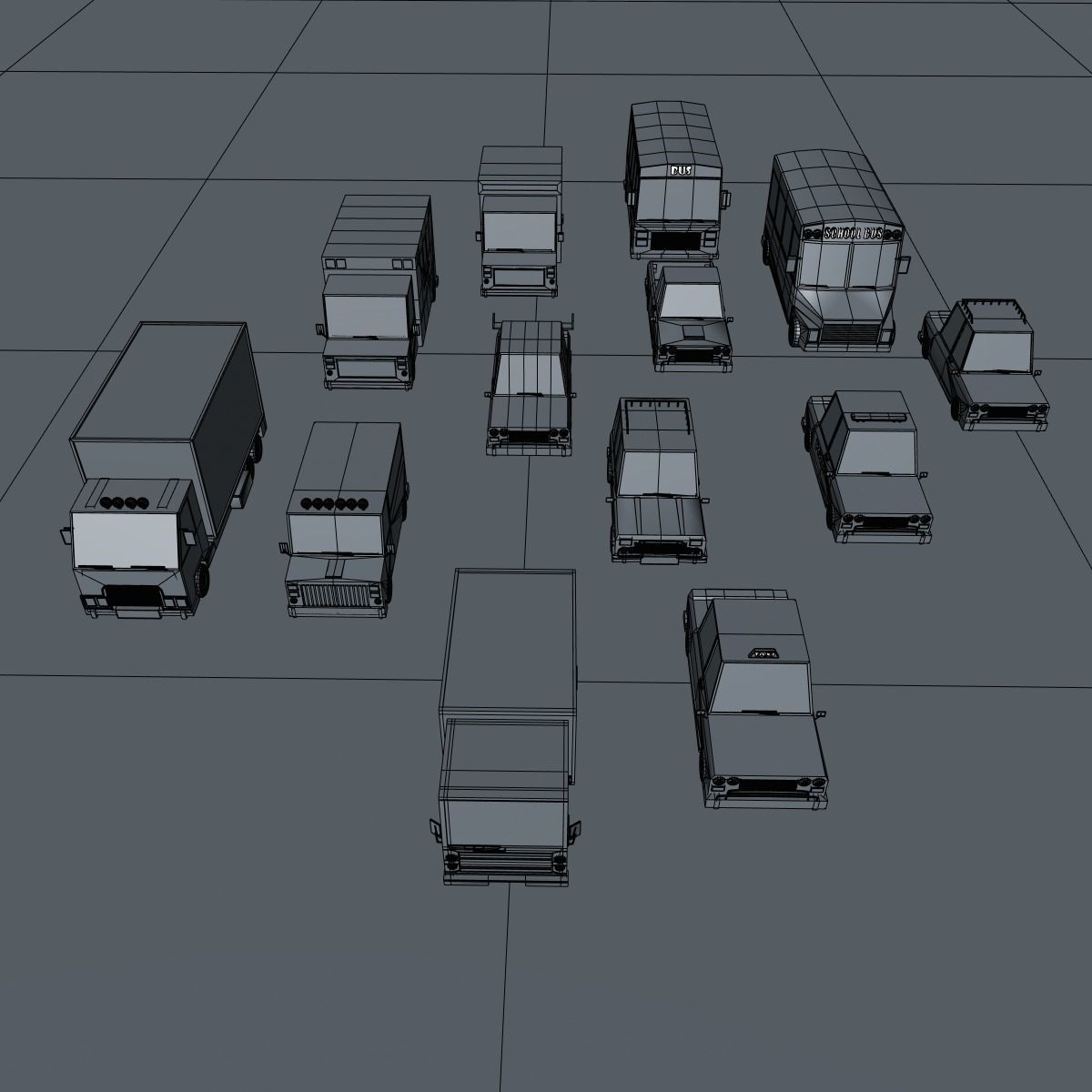 Cartoon car pack 3D model | CGTrader
