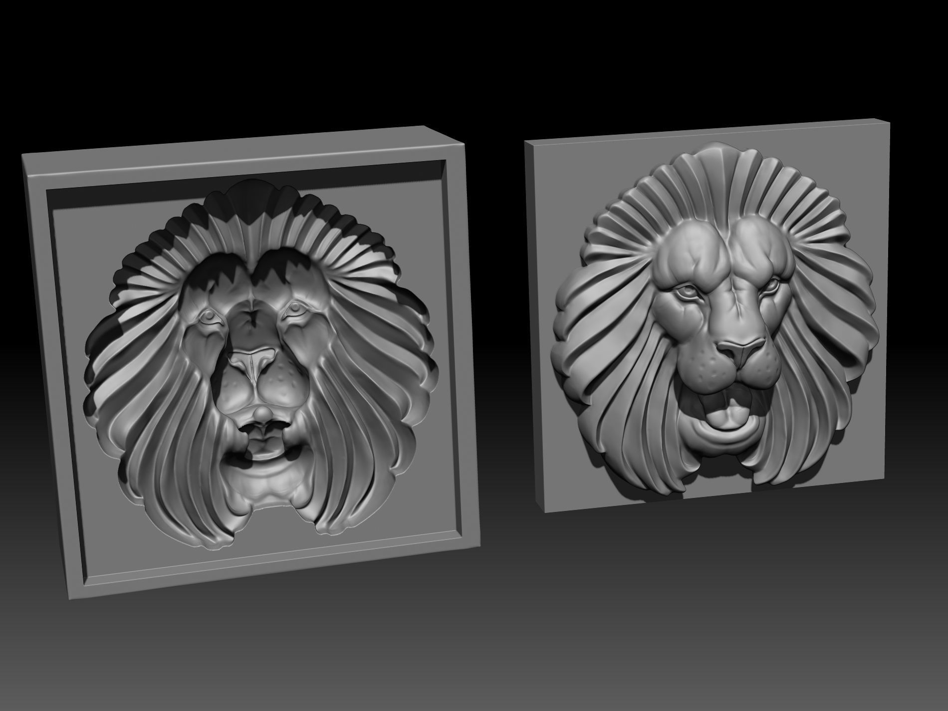 Lion bas-relief 3D model 3D printable | CGTrader