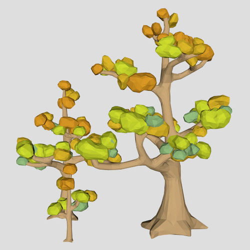 Low poly ash tree pack Autumn for cartoon 3D model | CGTrader