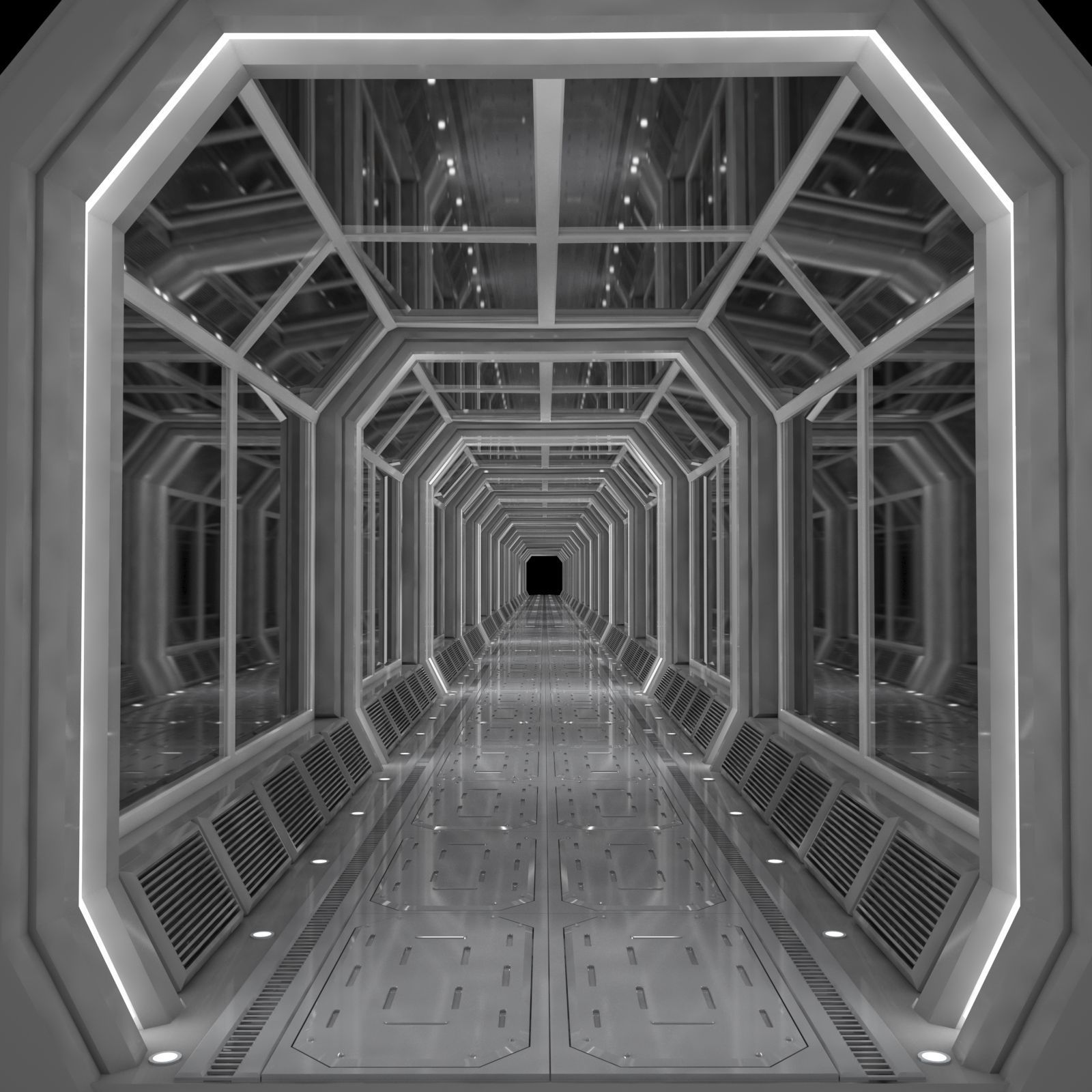 3D model Modular Corridor VR / AR / low-poly | CGTrader