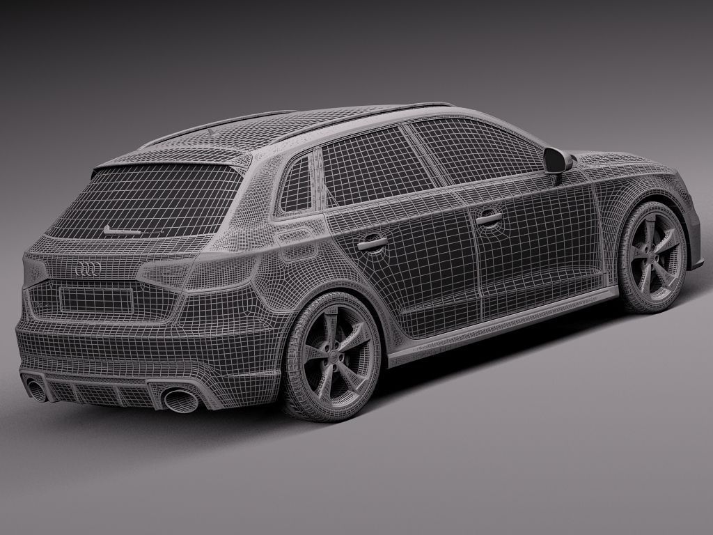 Audi RS3 Sportback 2016 3D Model .max .obj .3ds .fbx .c4d .lwo .lw .lws ...