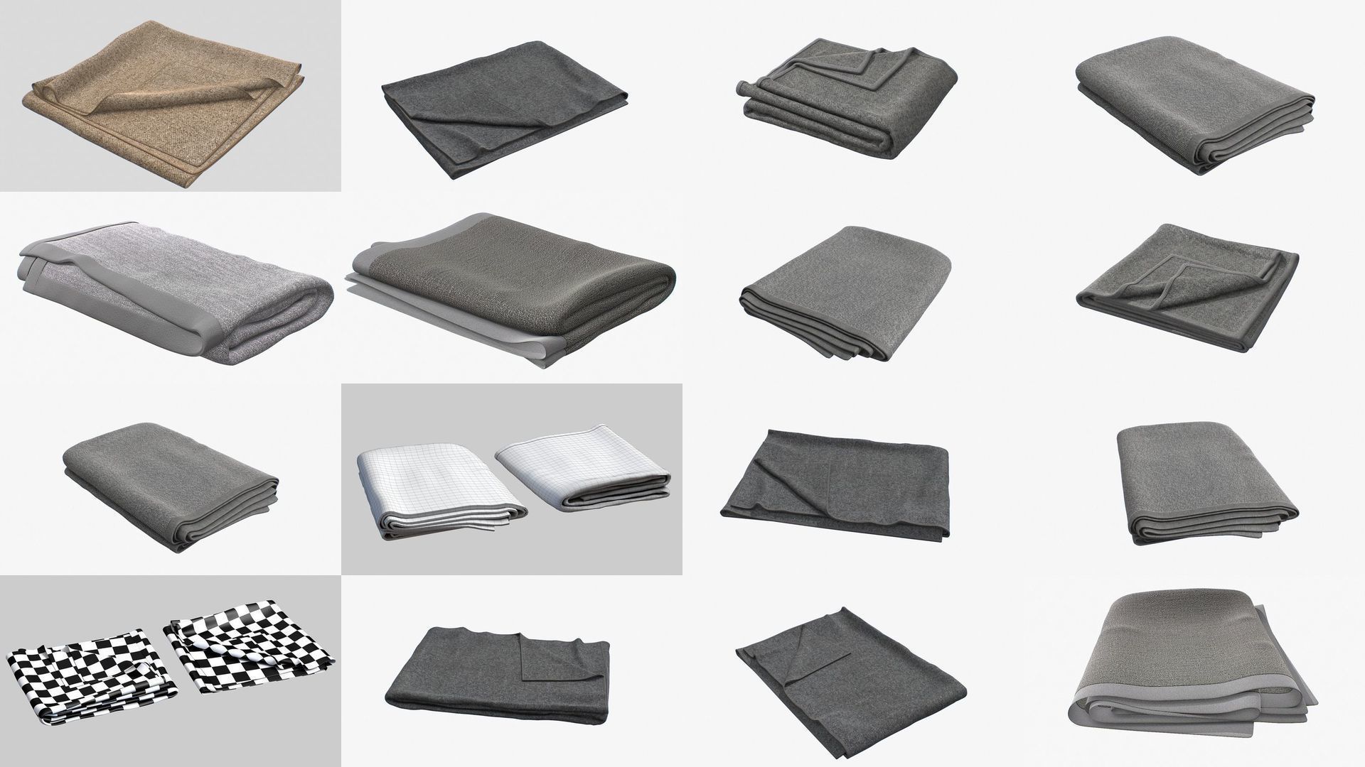 Collection Blanket Folded VR / AR / low-poly | CGTrader