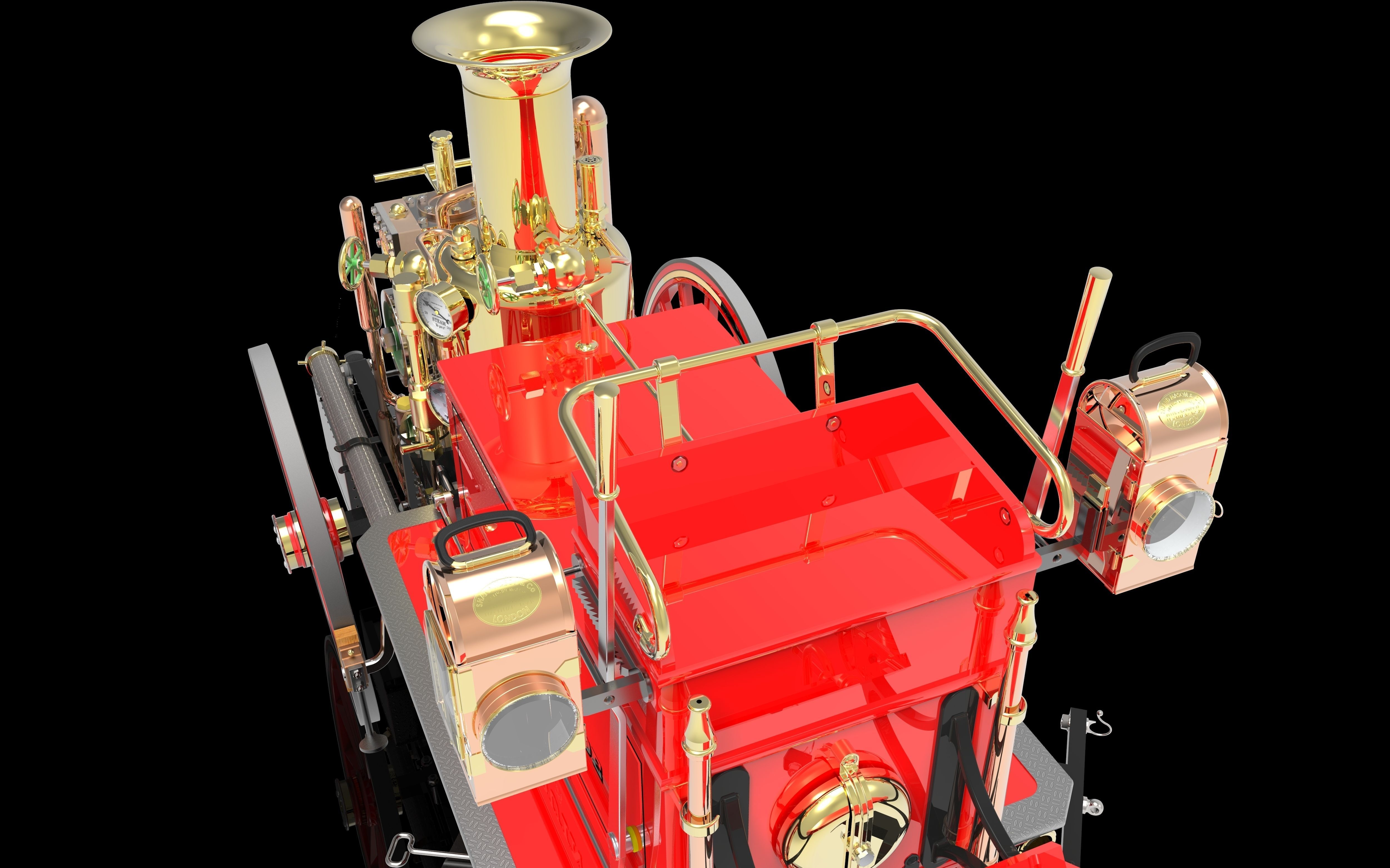 SHAND MASON STEAM POWERED FIRE ENGINE 3D Model 3D printable .sldprt ...