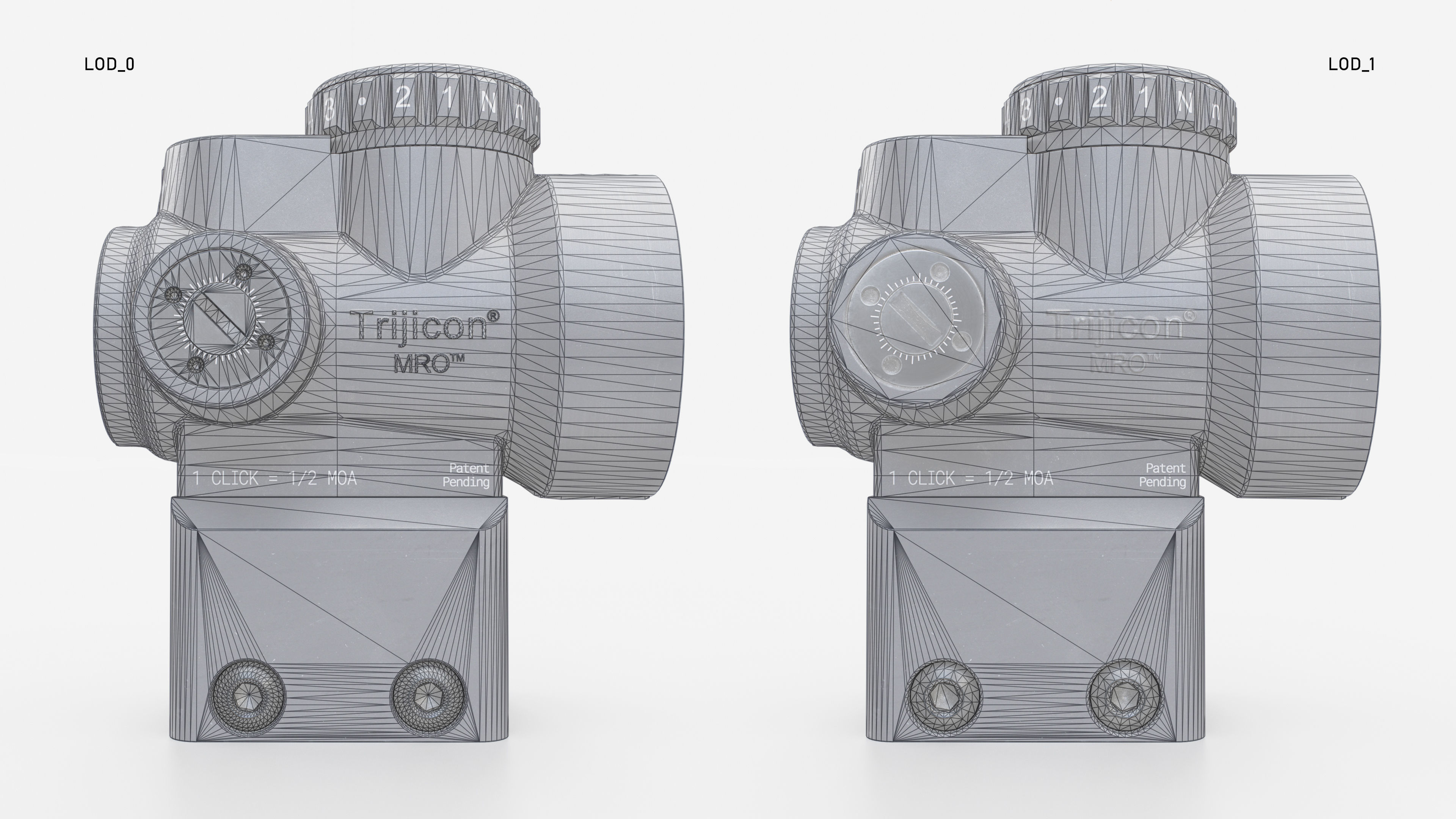 3D model Trijicon MRO Red Dot Sight VR / AR / low-poly | CGTrader
