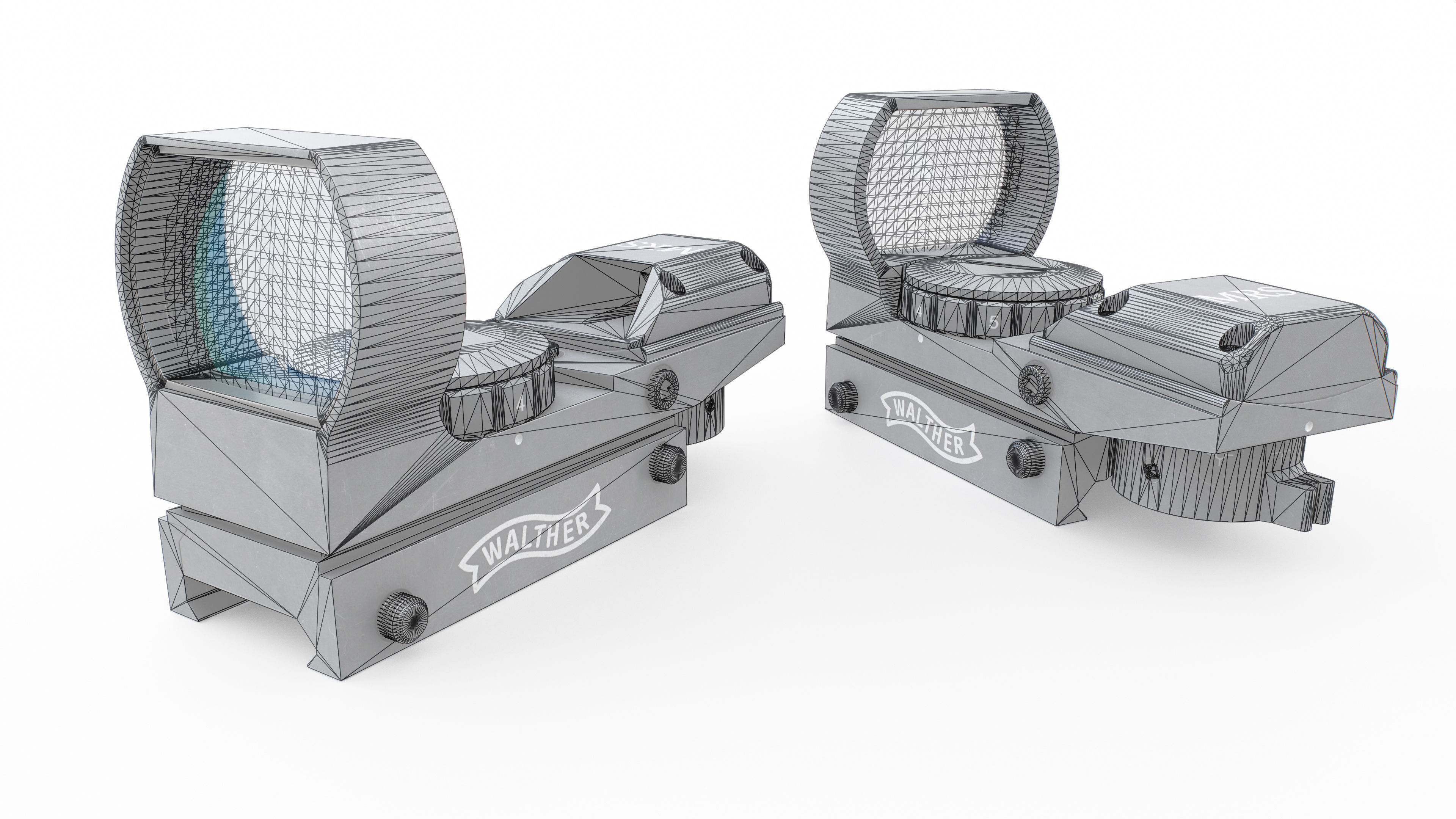 3D model Walther MRS Open Reflex Red Dot Sight VR / AR / low-poly ...