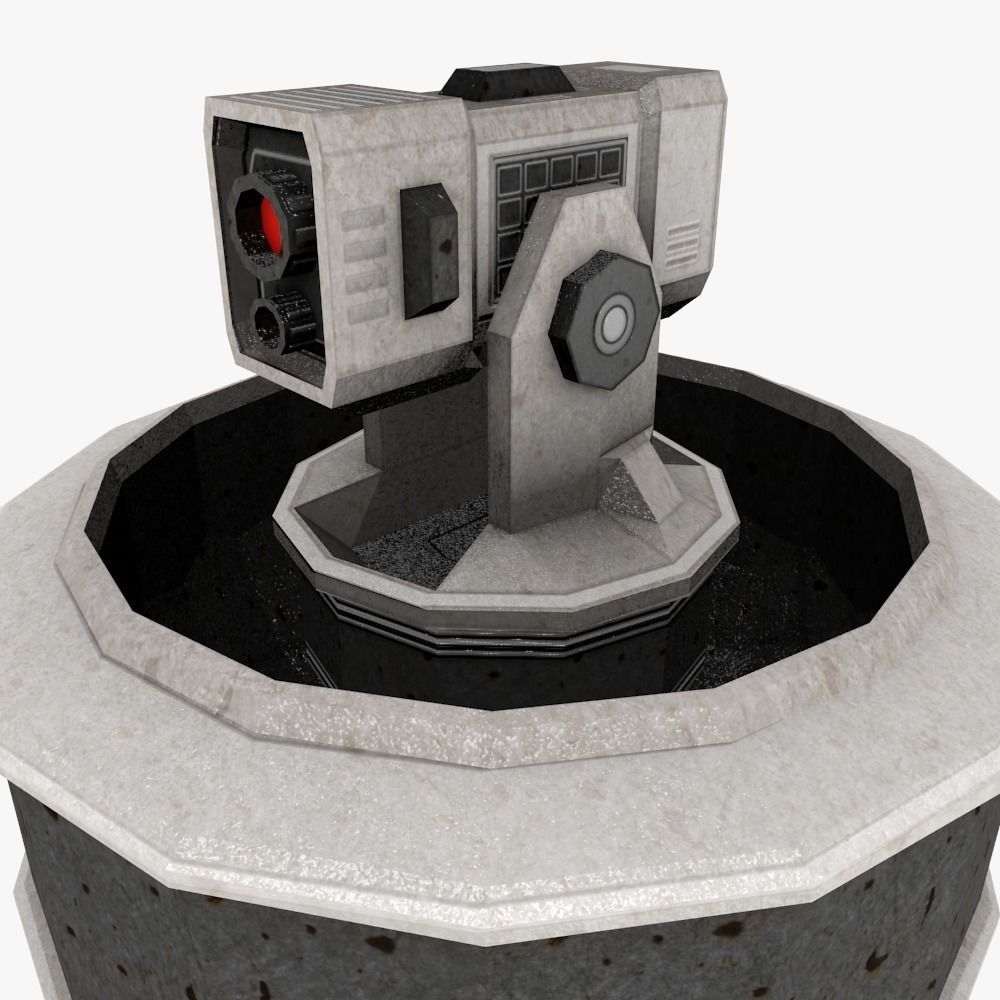 3D model Low poly Sci-fi Cannon Turret VR / AR / low-poly | CGTrader