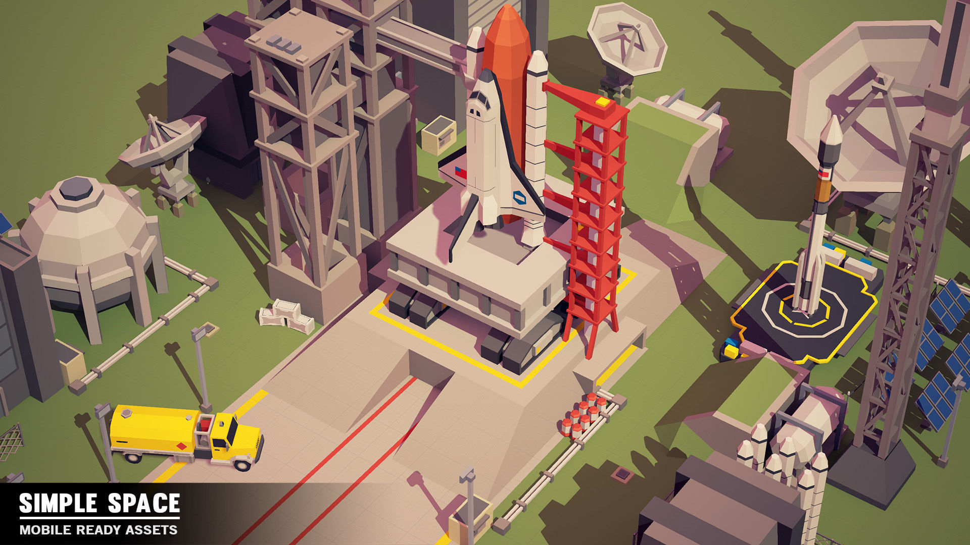 3D model Simple Space - Cartoon Assets VR / AR / low-poly | CGTrader