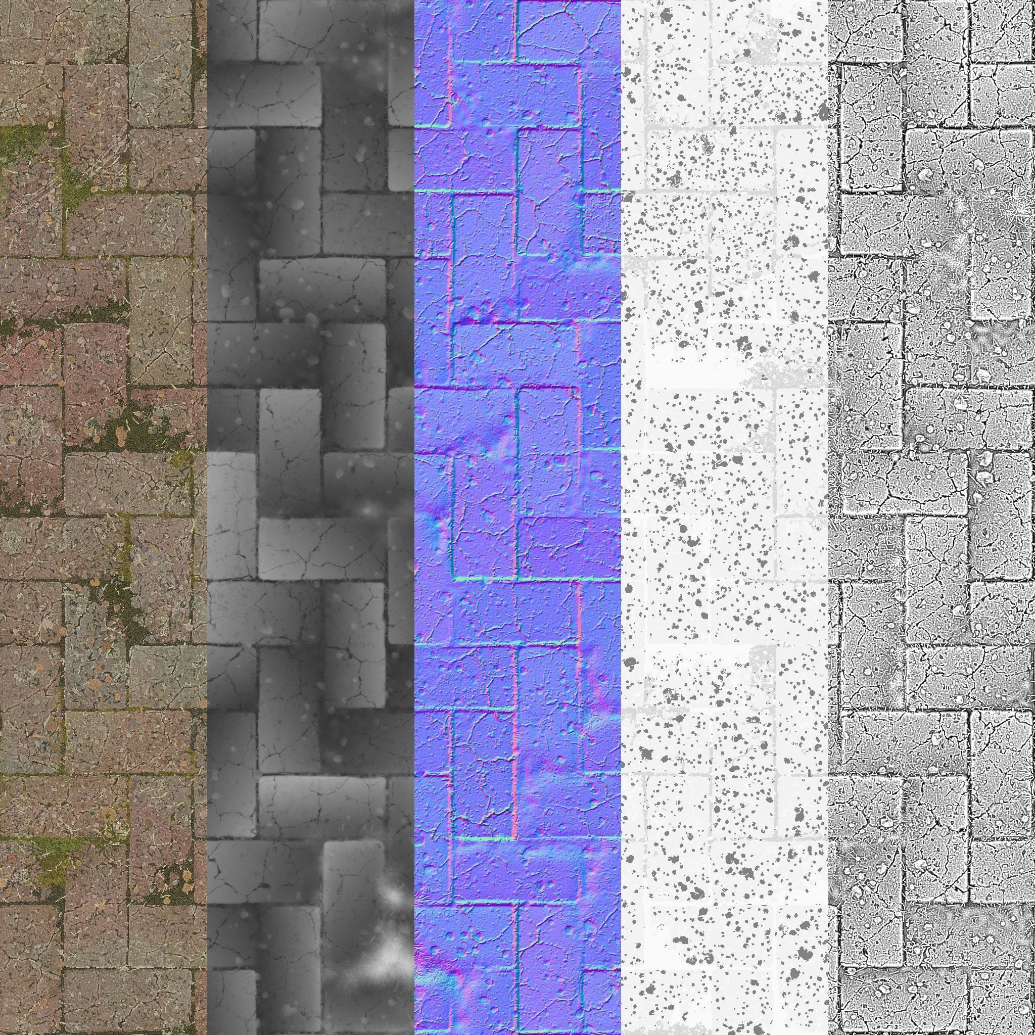 Interlocking Pavements Tileable PBR Material Texture | CGTrader