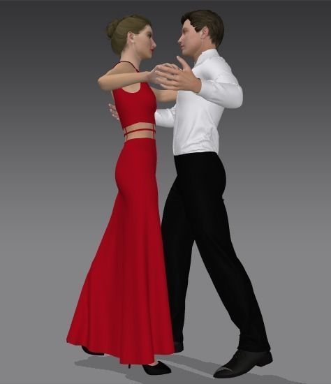 3D model Dancing couple VR / AR / low-poly | CGTrader