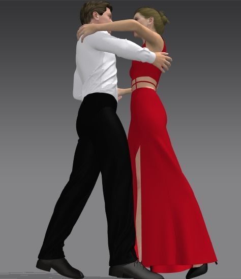 3D model Dancing couple VR / AR / low-poly | CGTrader