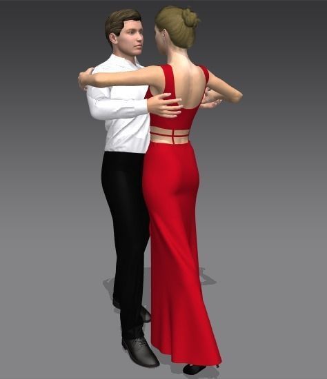 3D model Dancing couple VR / AR / low-poly | CGTrader