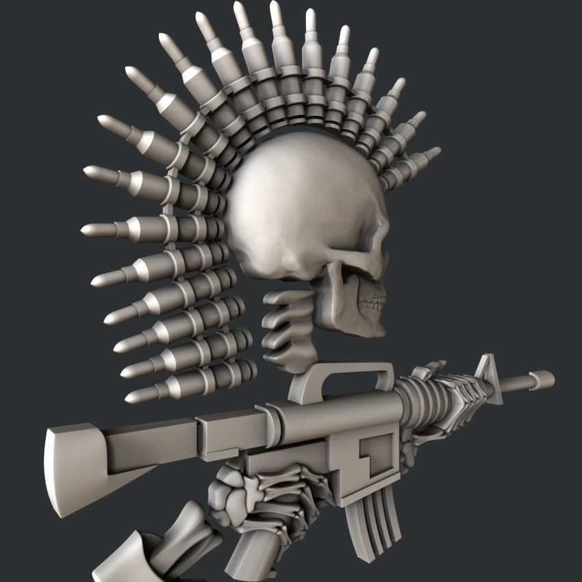 3d STL models for CNC skull guns 3D model | CGTrader