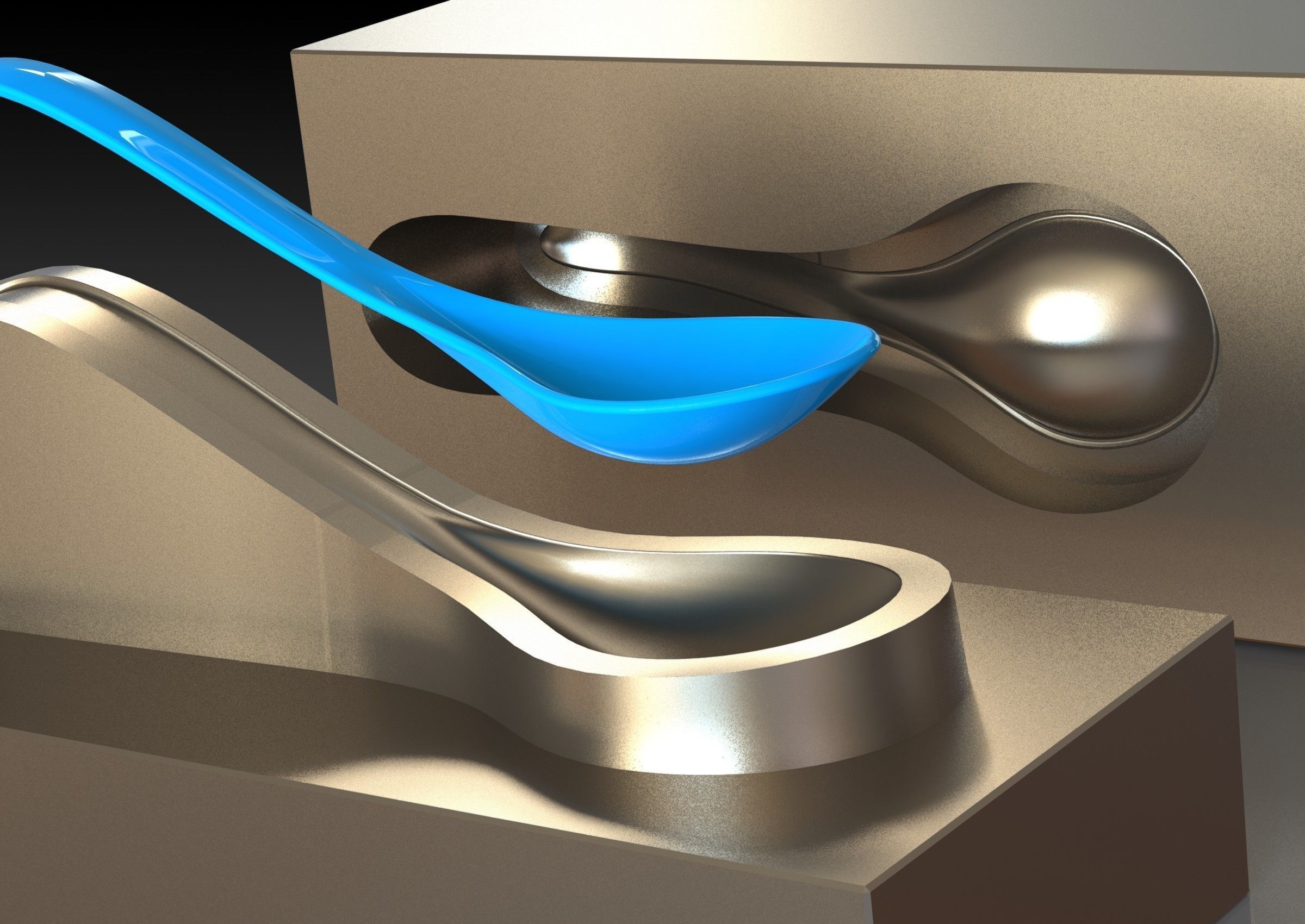 Core and cavity - spoon free 3D model | CGTrader