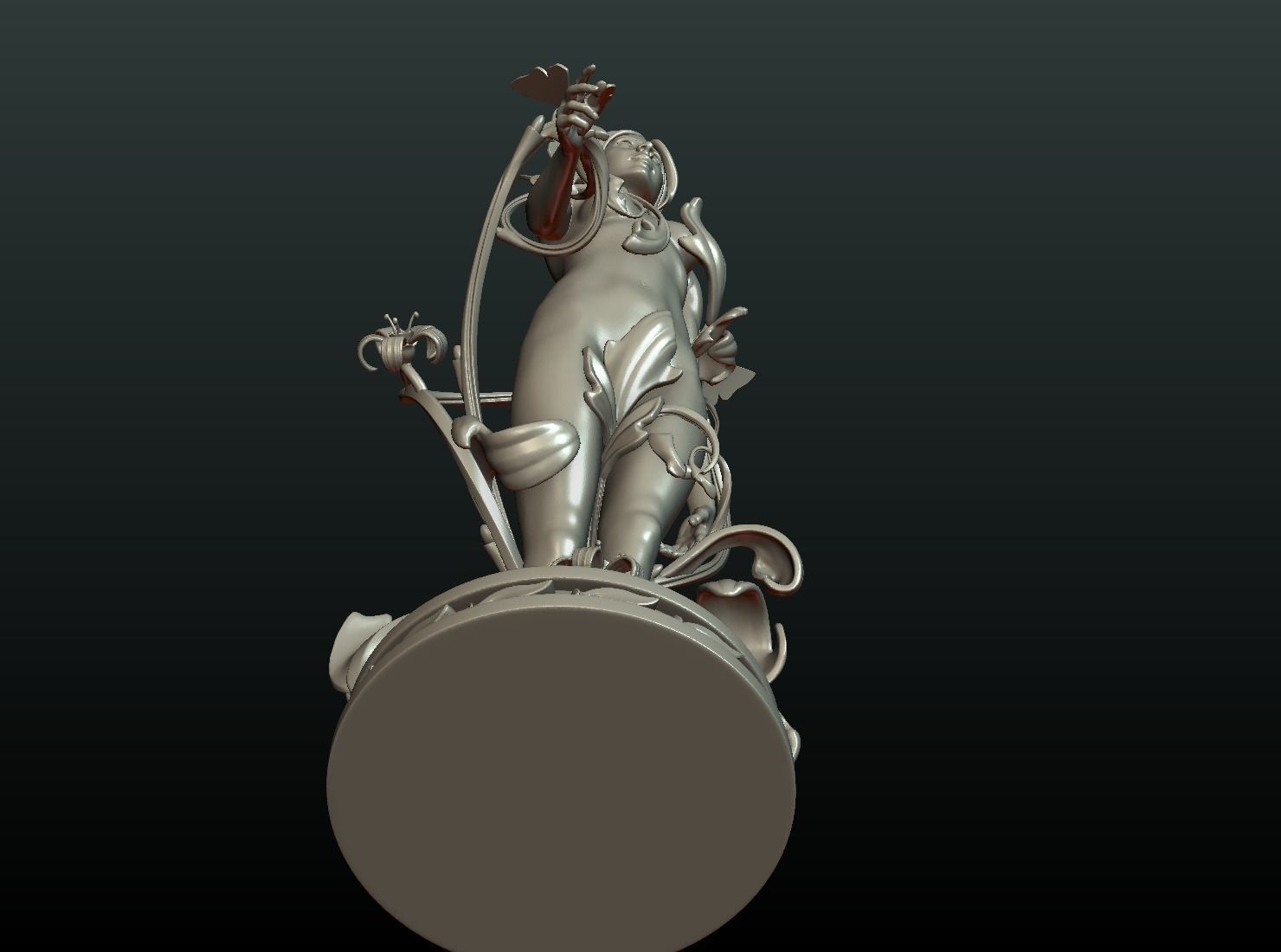 Dryad statue of woman holding flower 3D model 3D printable | CGTrader