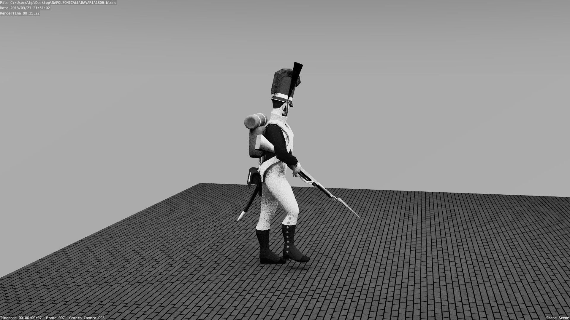 3D model BAVARIA 1806 Musketeer line infantery LOW POLY Napoleonic era ...