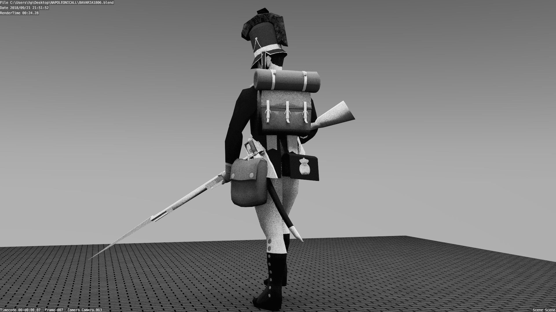 3D model BAVARIA 1806 Musketeer line infantery LOW POLY Napoleonic era ...