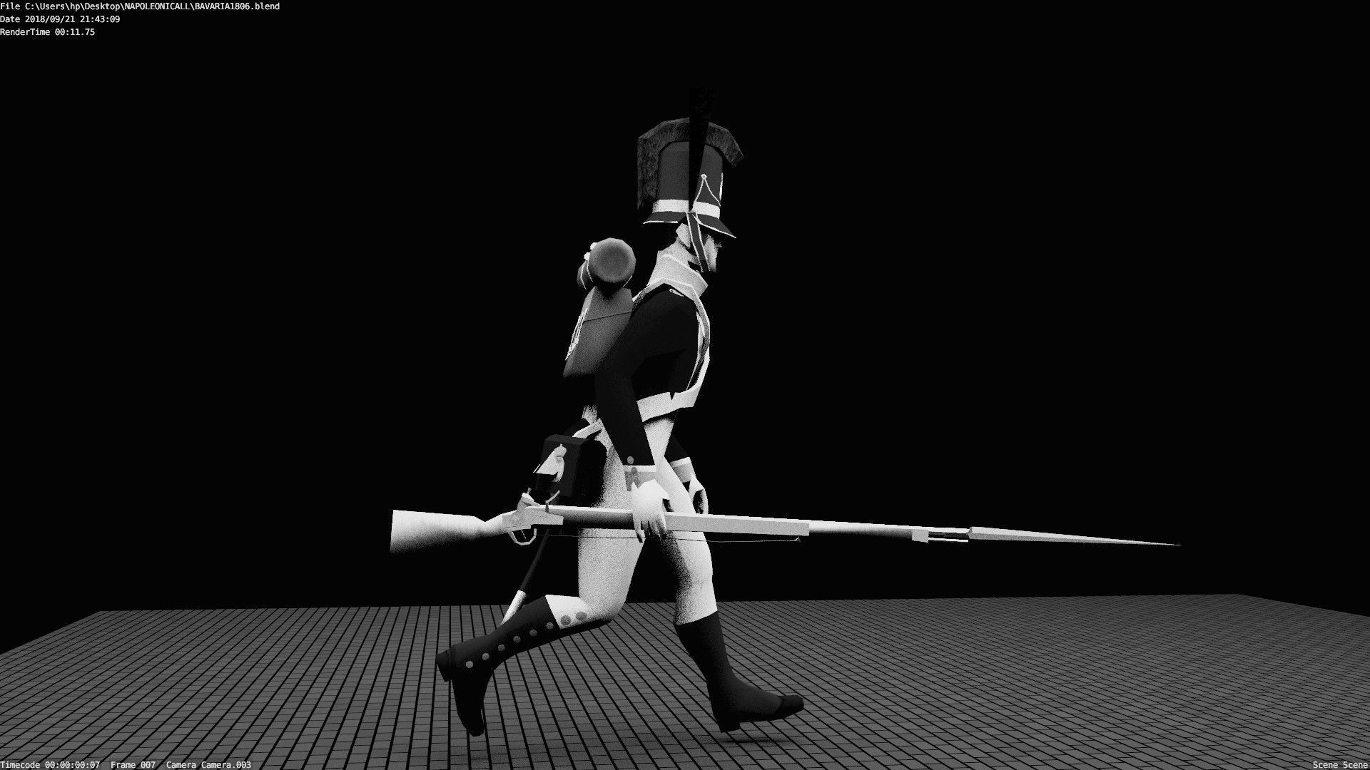 3D model BAVARIA 1806 Musketeer line infantery LOW POLY Napoleonic era ...