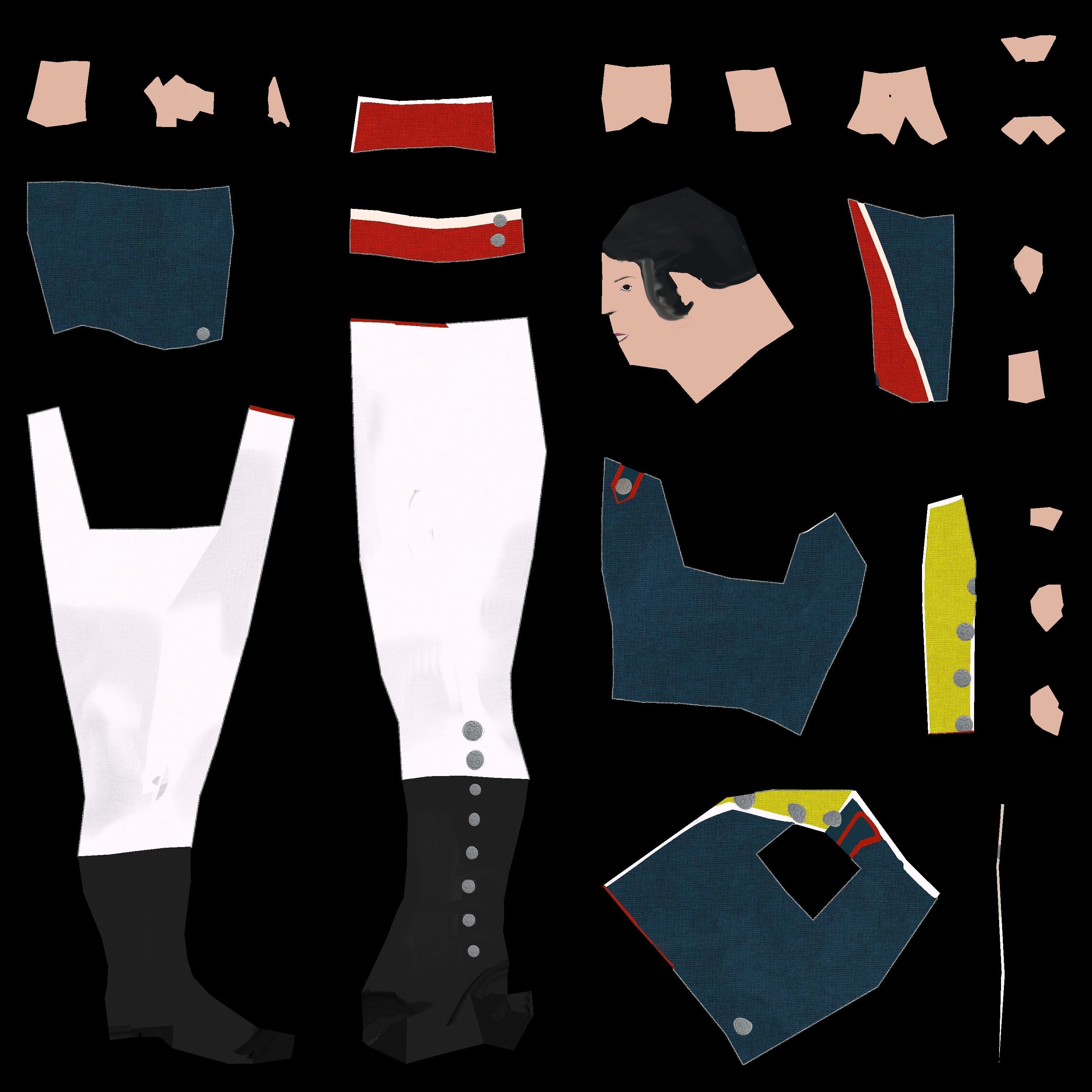 3D model BAVARIA 1806 Musketeer line infantery LOW POLY Napoleonic era ...