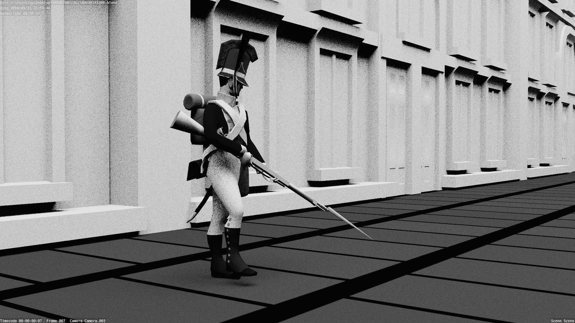 3D model BAVARIA 1806 Musketeer line infantery LOW POLY Napoleonic era ...