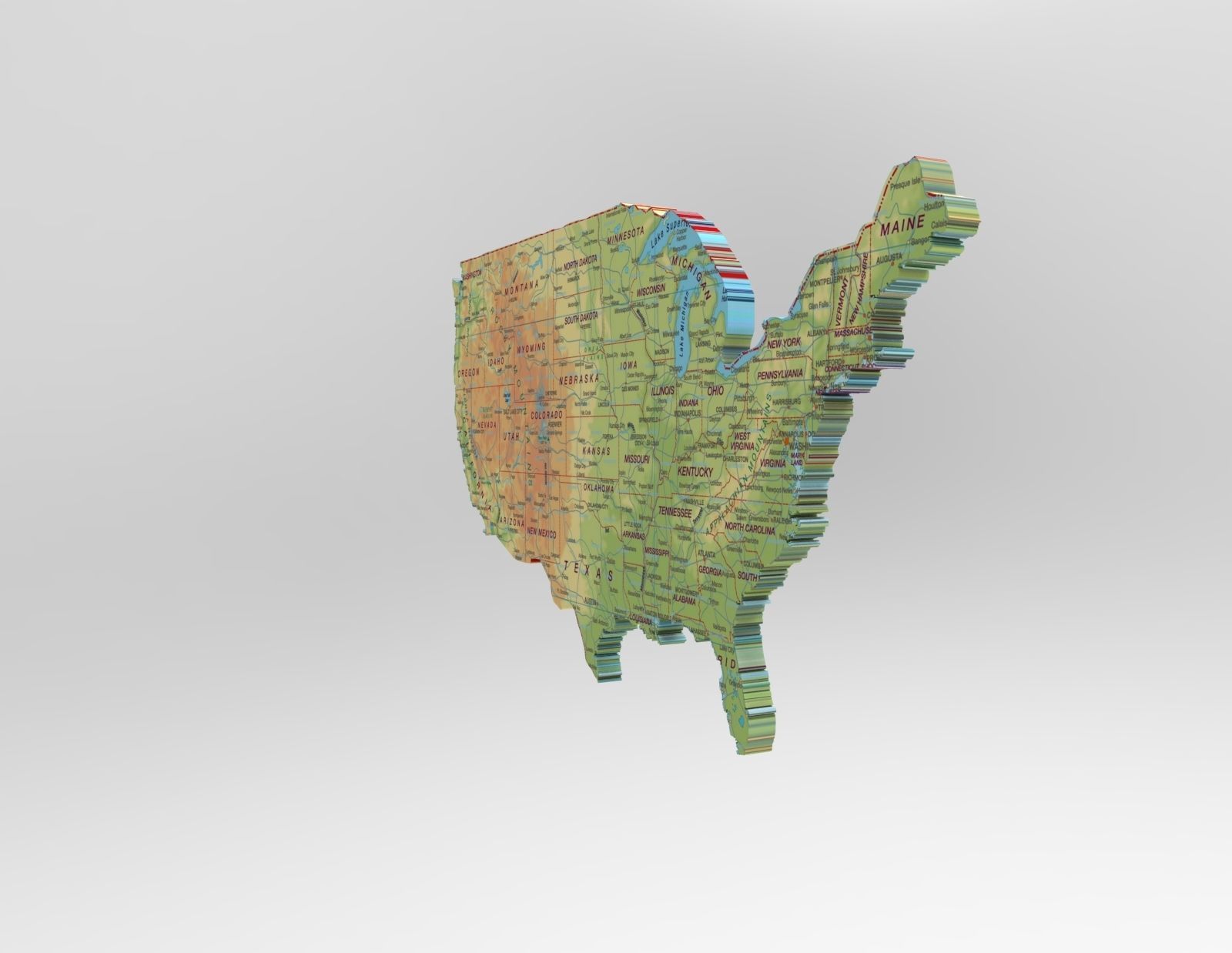 Map of the USA 3D model | CGTrader
