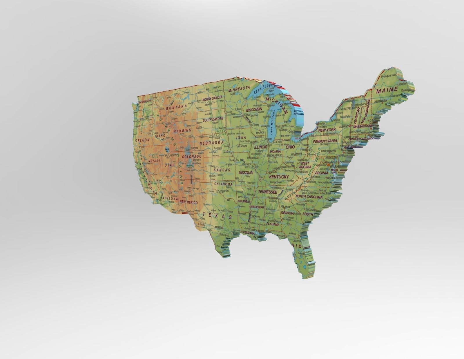 Map of the USA 3D model | CGTrader