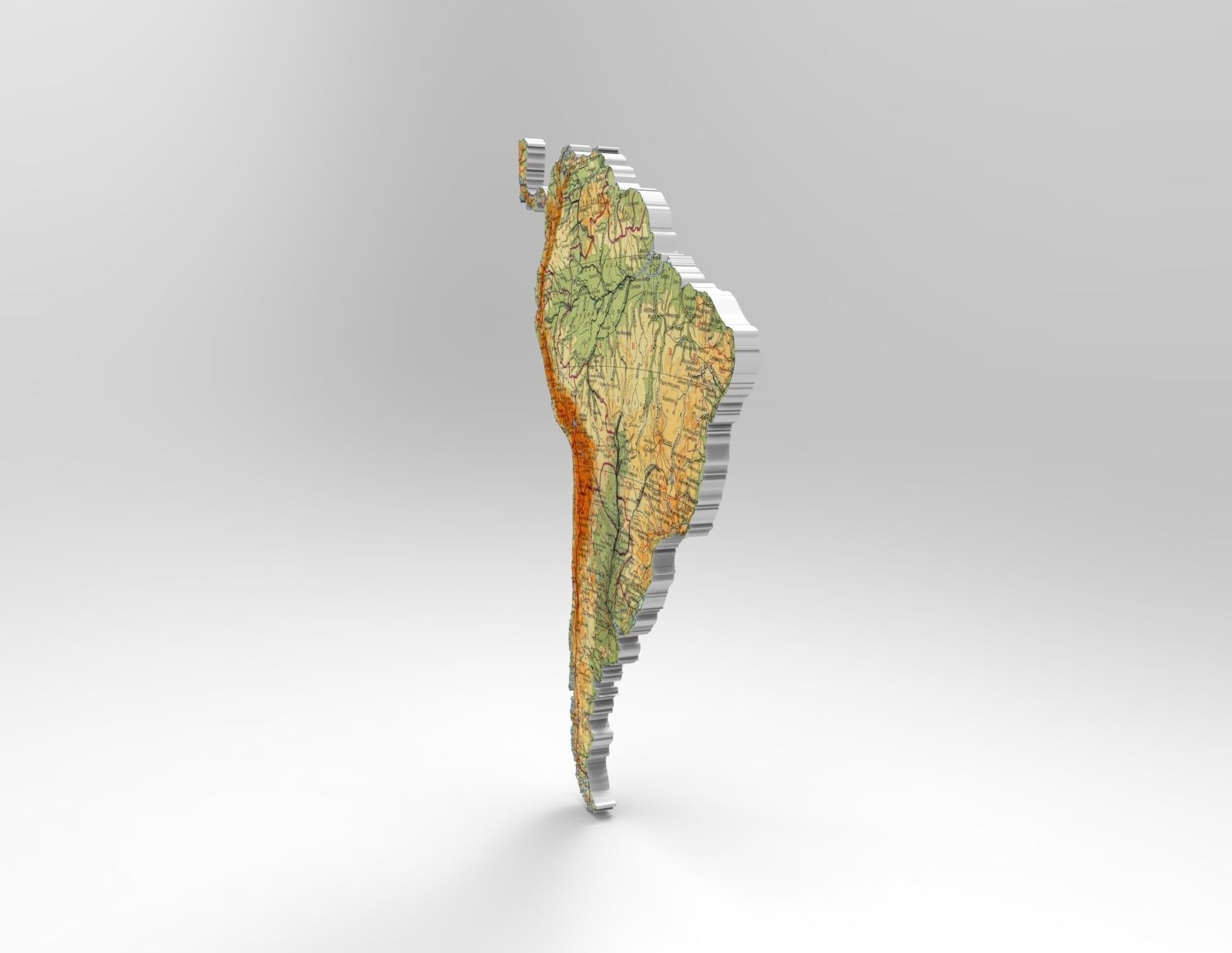 Map of South America 3D model | CGTrader