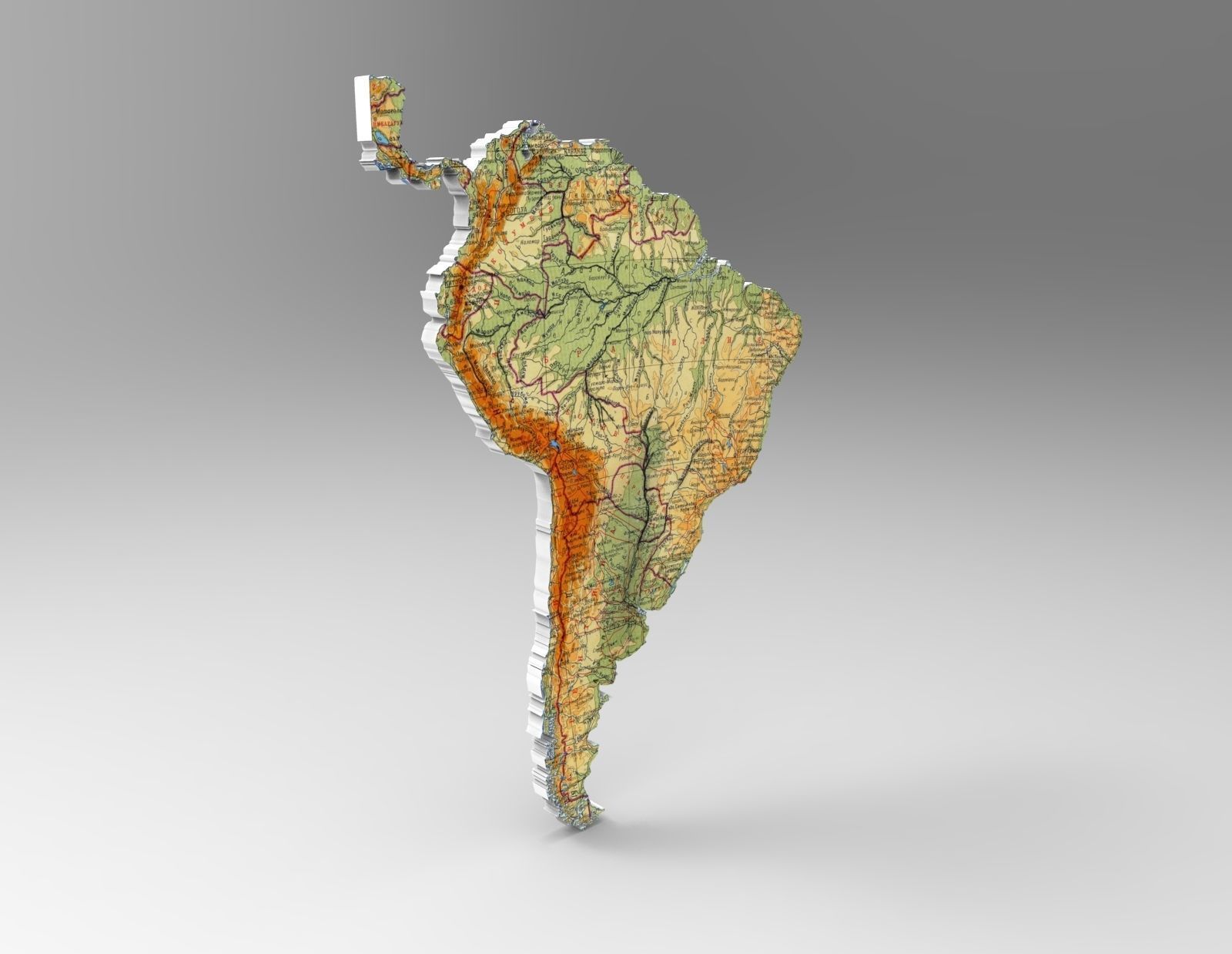 Map of South America 3D model | CGTrader